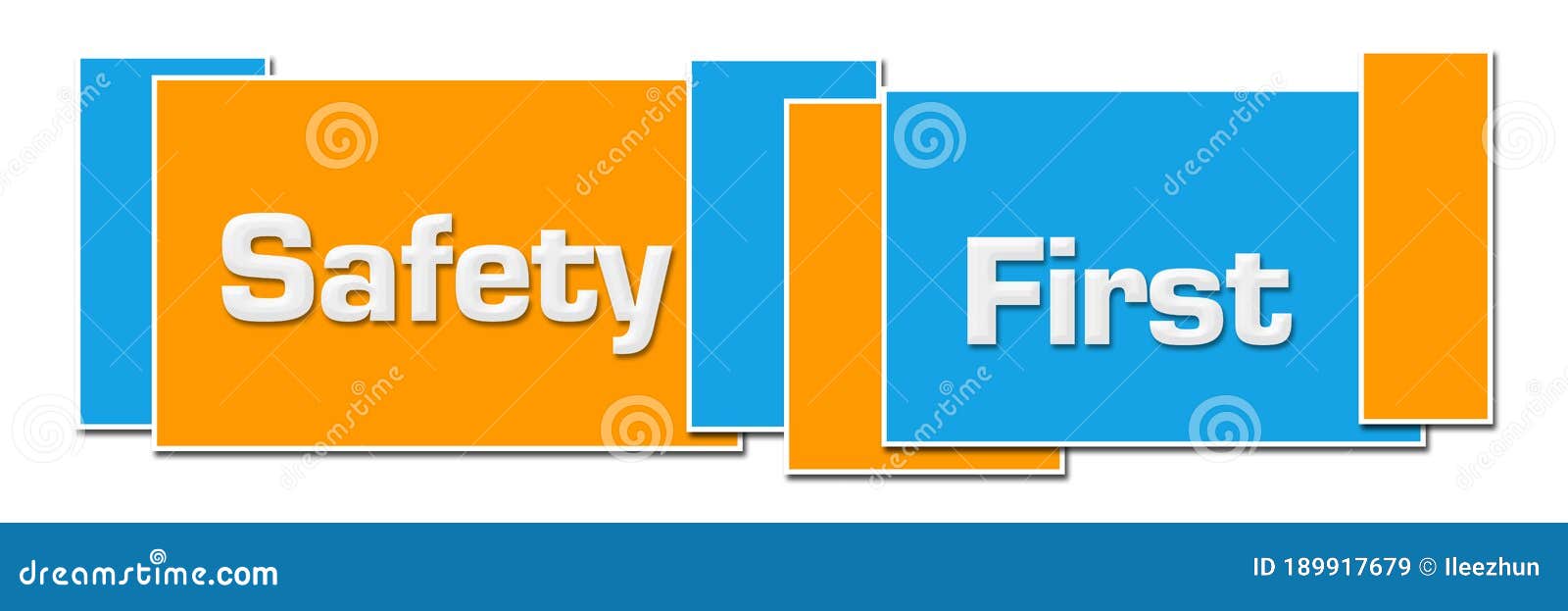 Safety First Blue Orange Boxes Horizontal Stock Illustration ...