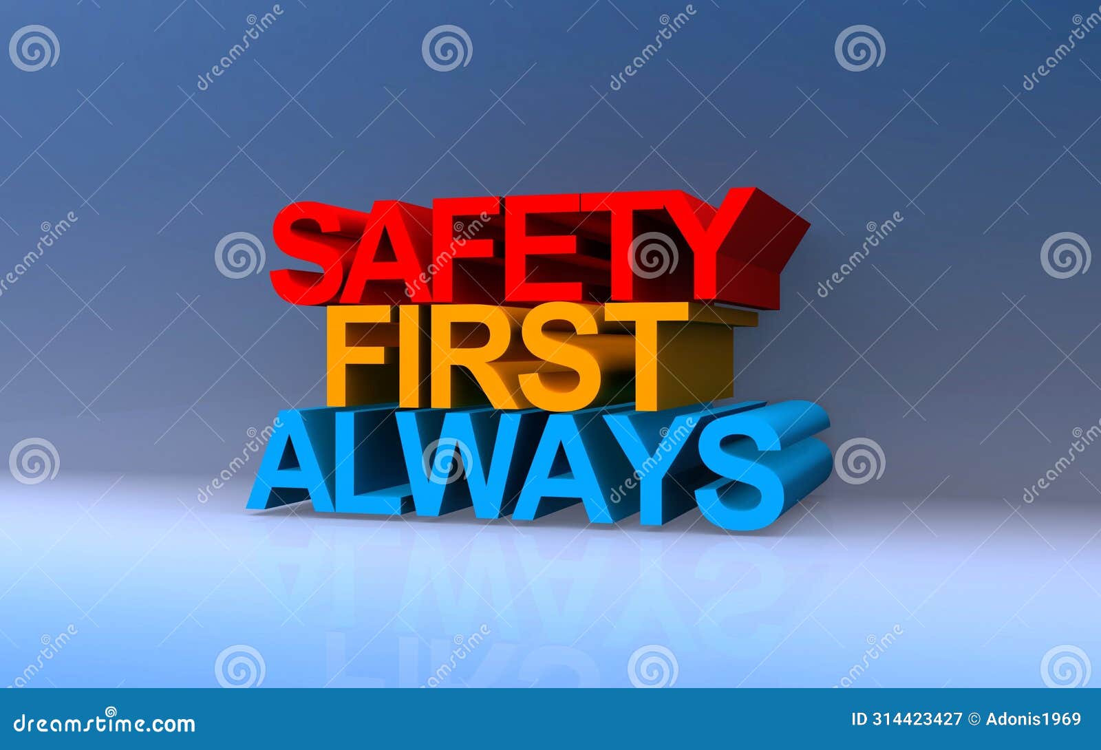 Safety First always on Blue Stock Illustration - Illustration of forum ...