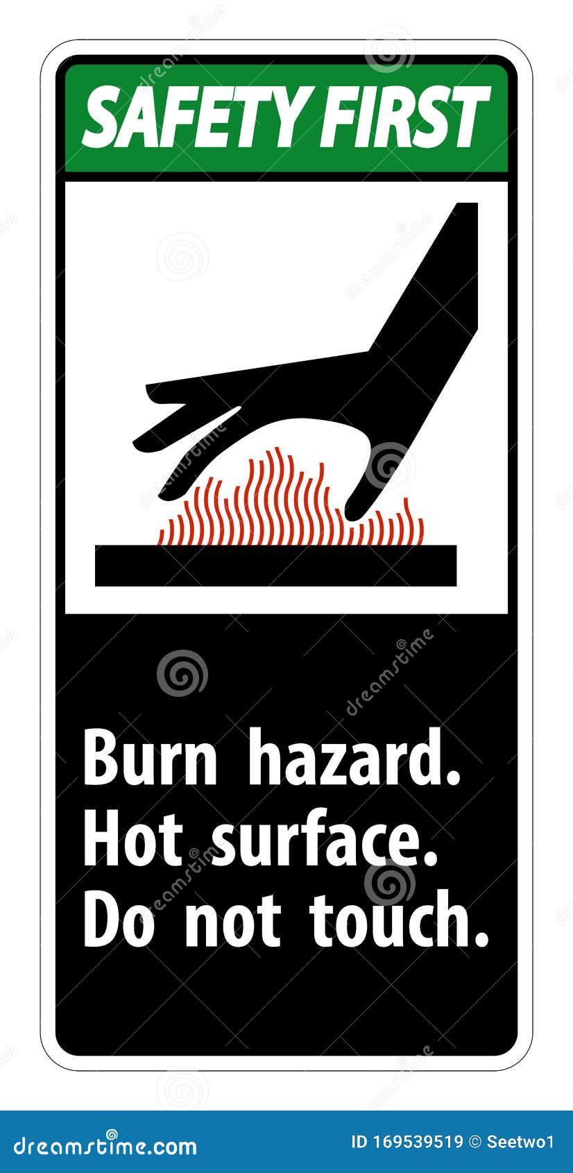 Safety First Burn Hazard,Hot Surface,Do Not Touch Symbol Sign Isolate ...