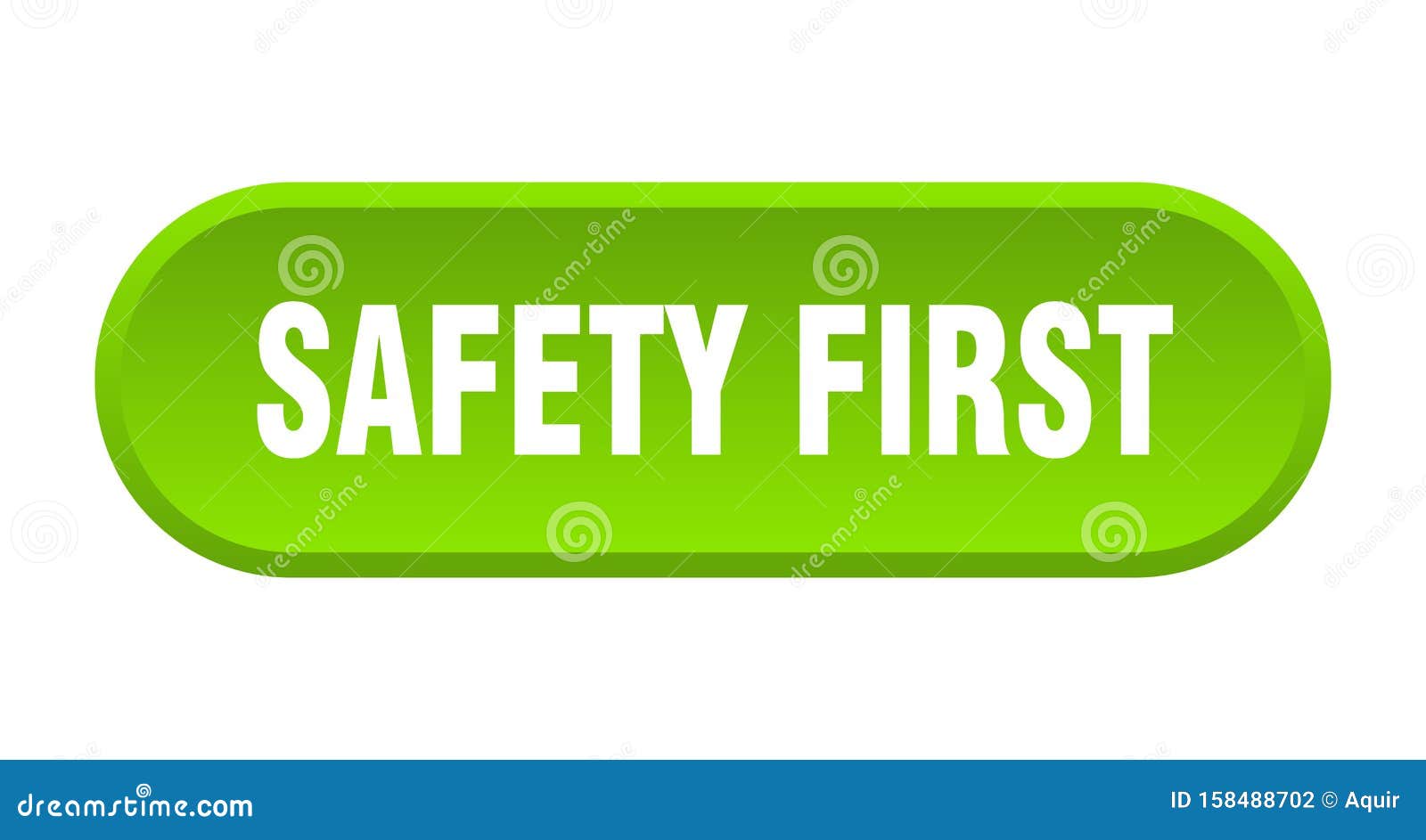 Safety first button stock vector. Illustration of push - 158488702
