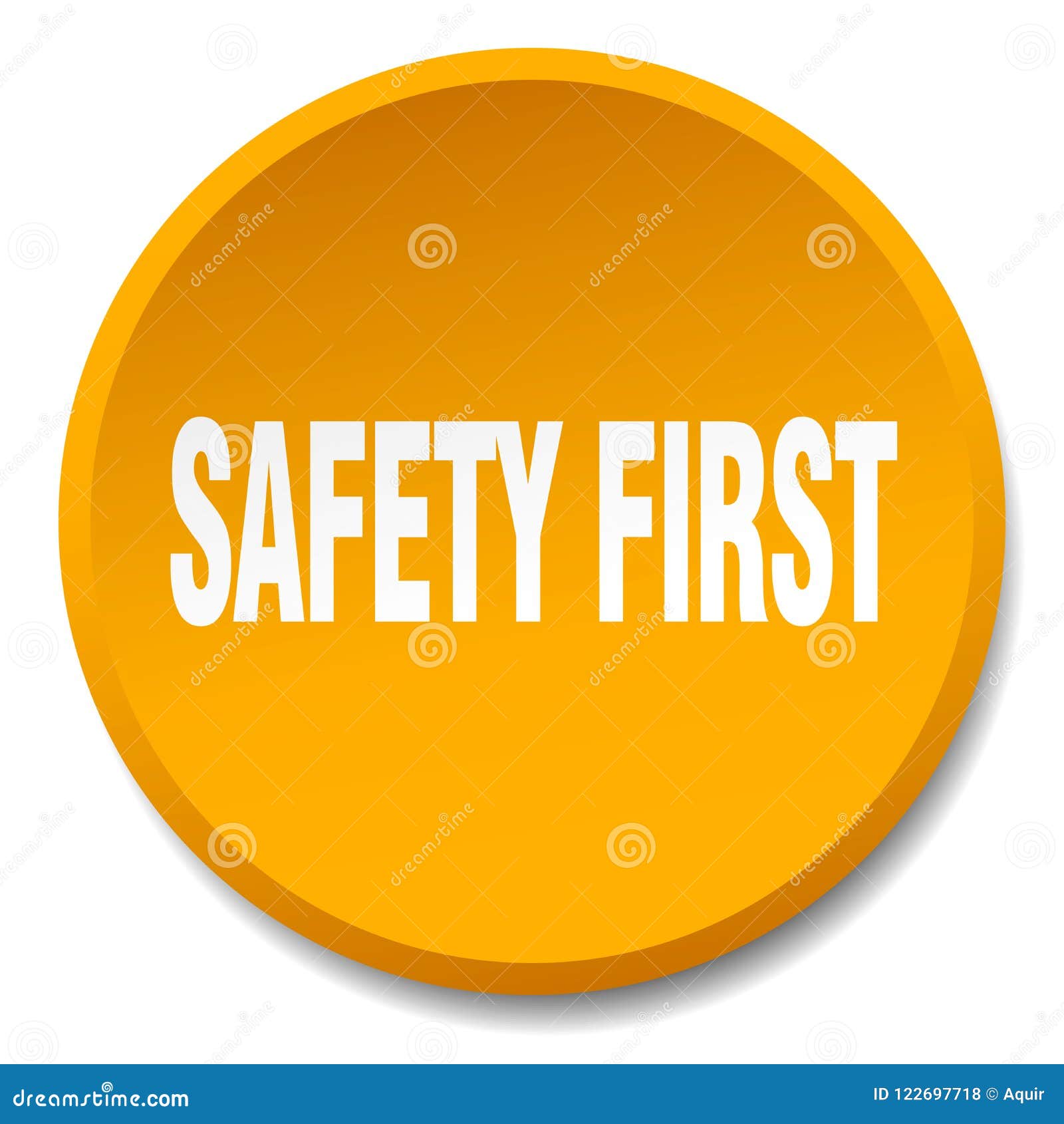 Safety first button stock vector. Illustration of modern - 122697718