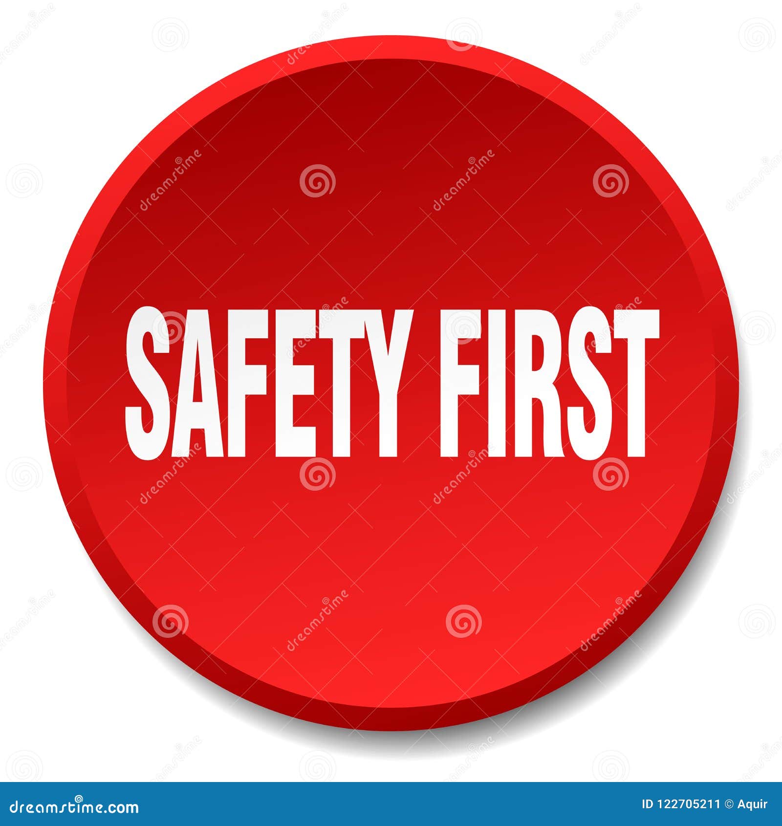 Safety first button stock vector. Illustration of glass - 122705211