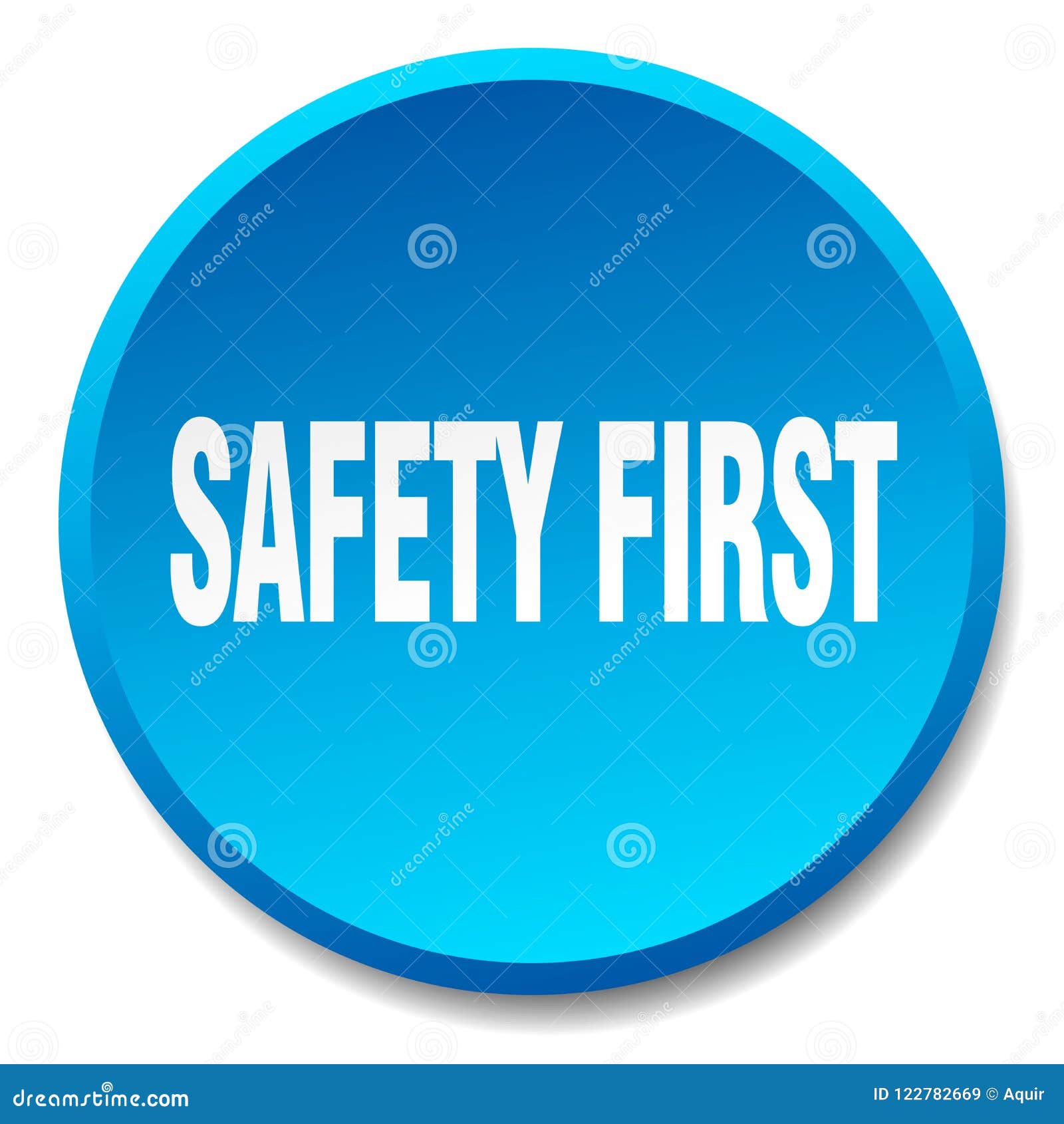 Safety first button stock vector. Illustration of round - 122782669