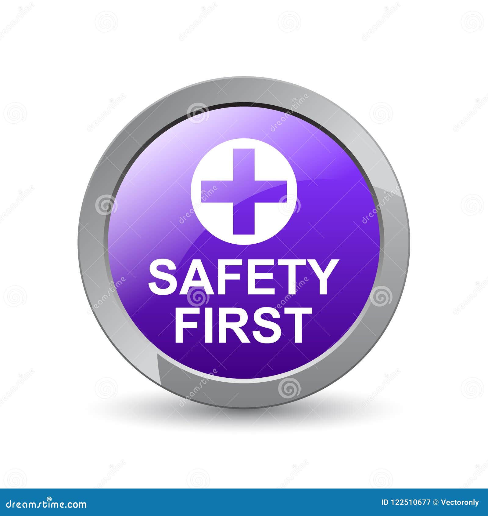 Safety first button stock illustration. Illustration of careful - 122510677