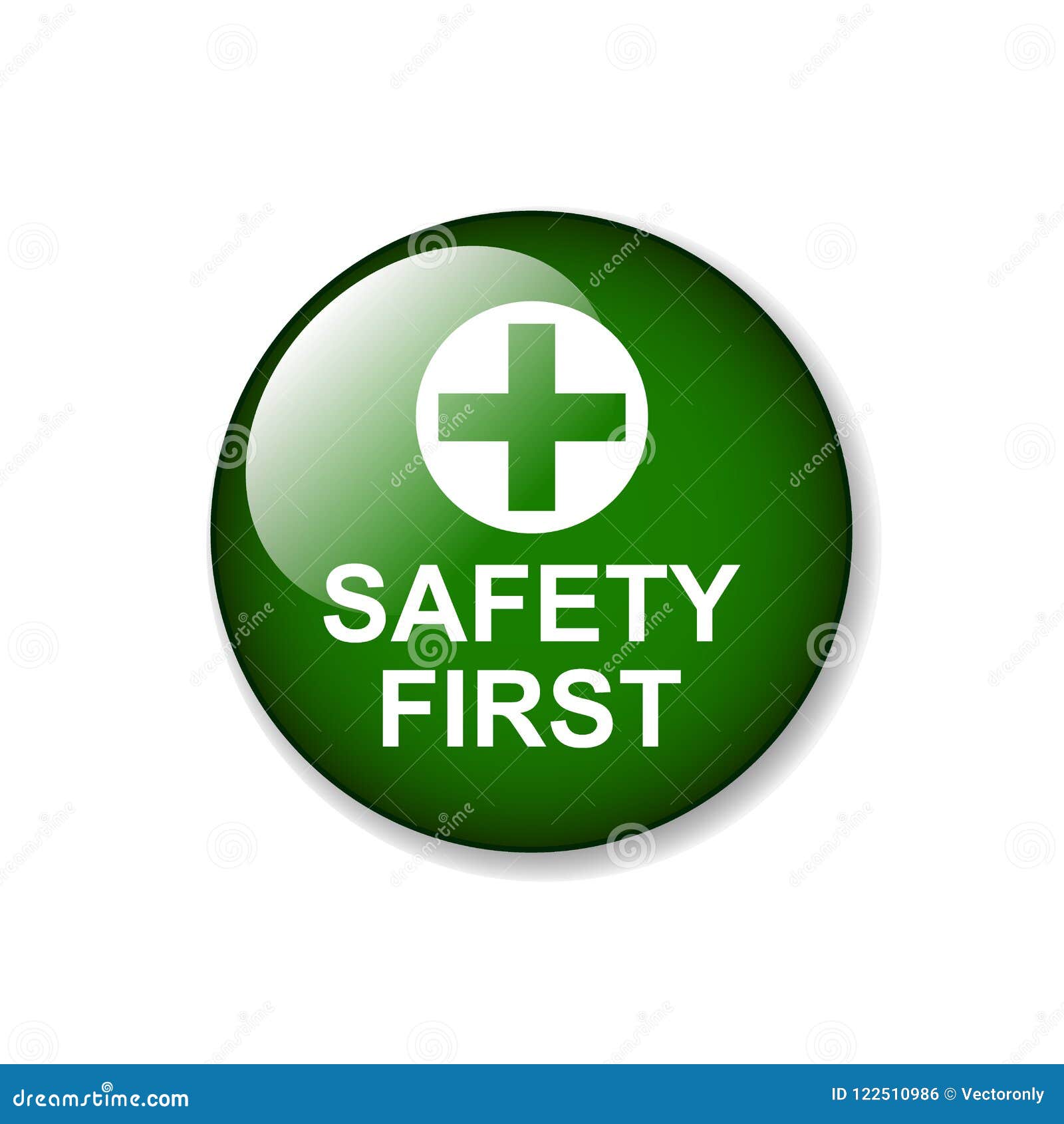 Safety first button stock illustration. Illustration of board - 122510986
