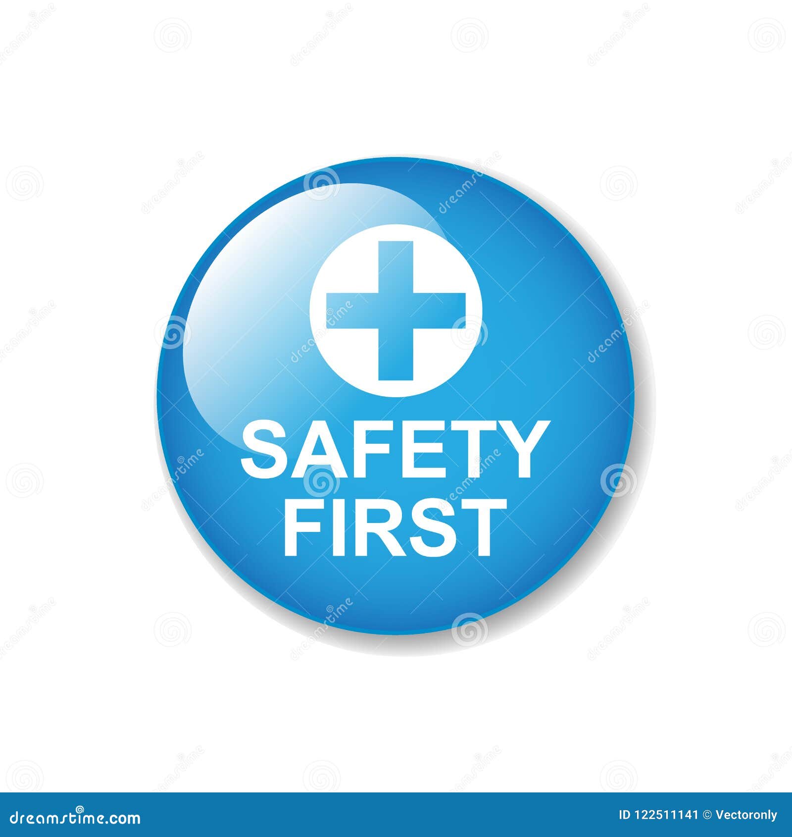 Safety first button stock illustration. Illustration of buttons - 122511141