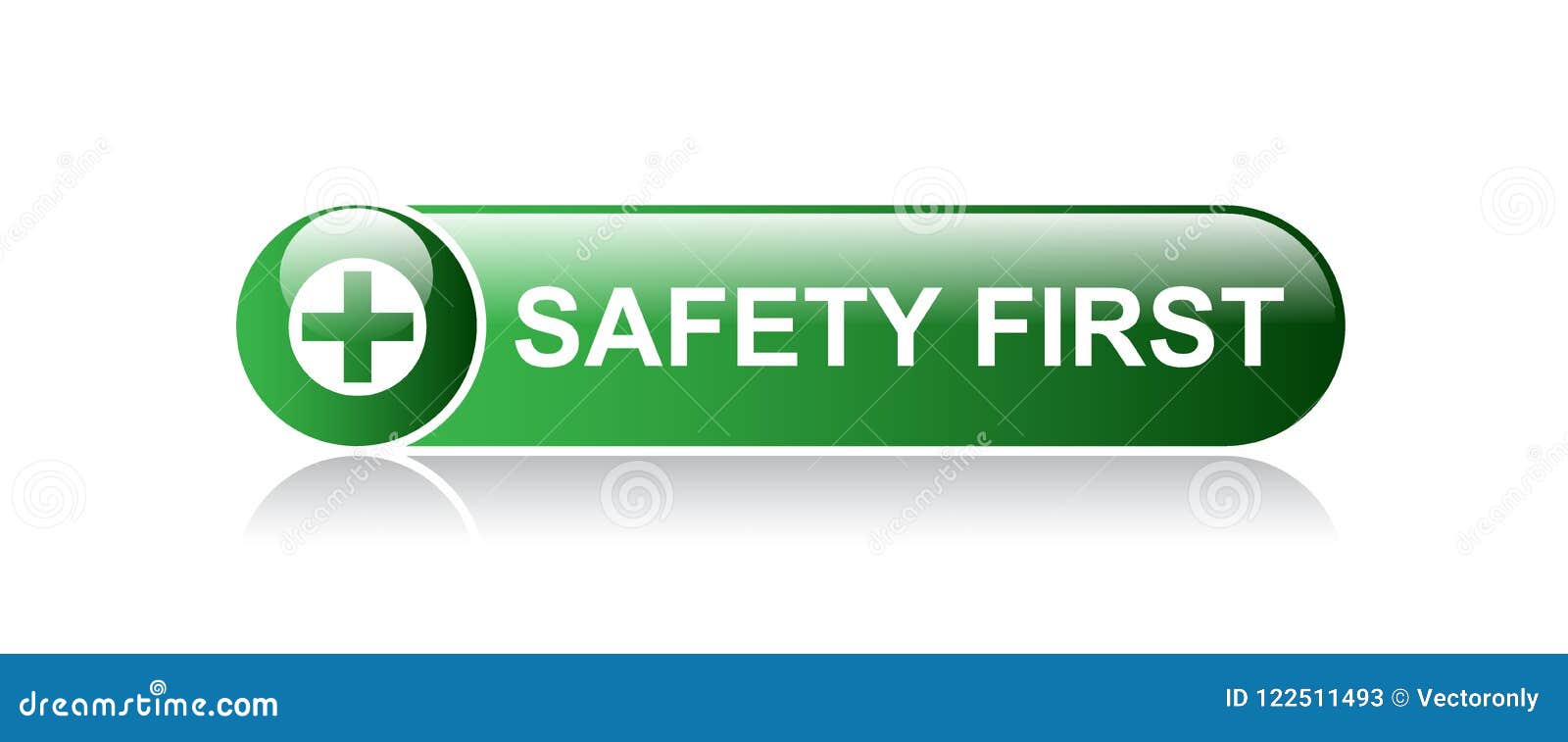 Safety first button stock illustration. Illustration of emergency ...