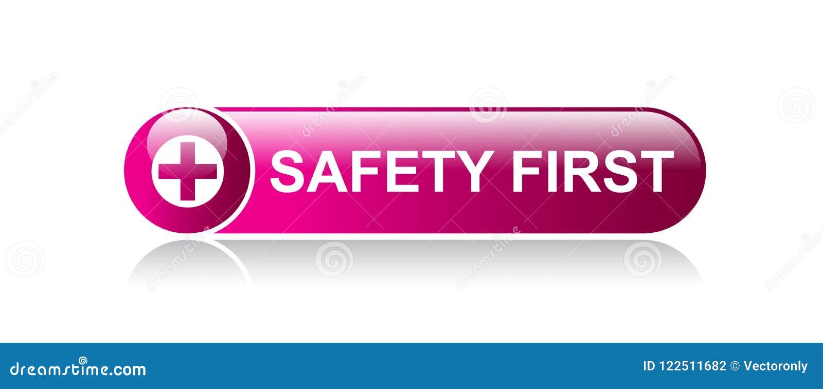 Safety first button stock illustration. Illustration of direction ...