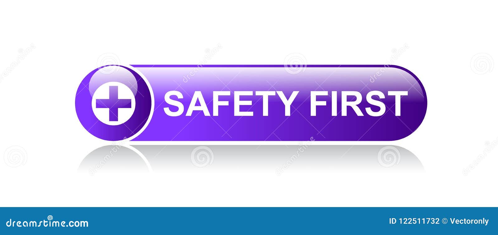 Safety first button stock illustration. Illustration of help - 122511732
