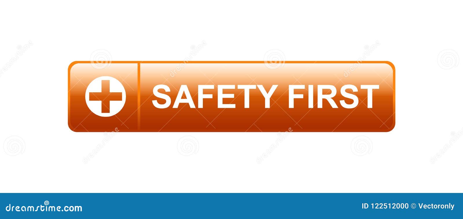 Safety first button stock illustration. Illustration of button - 122512000