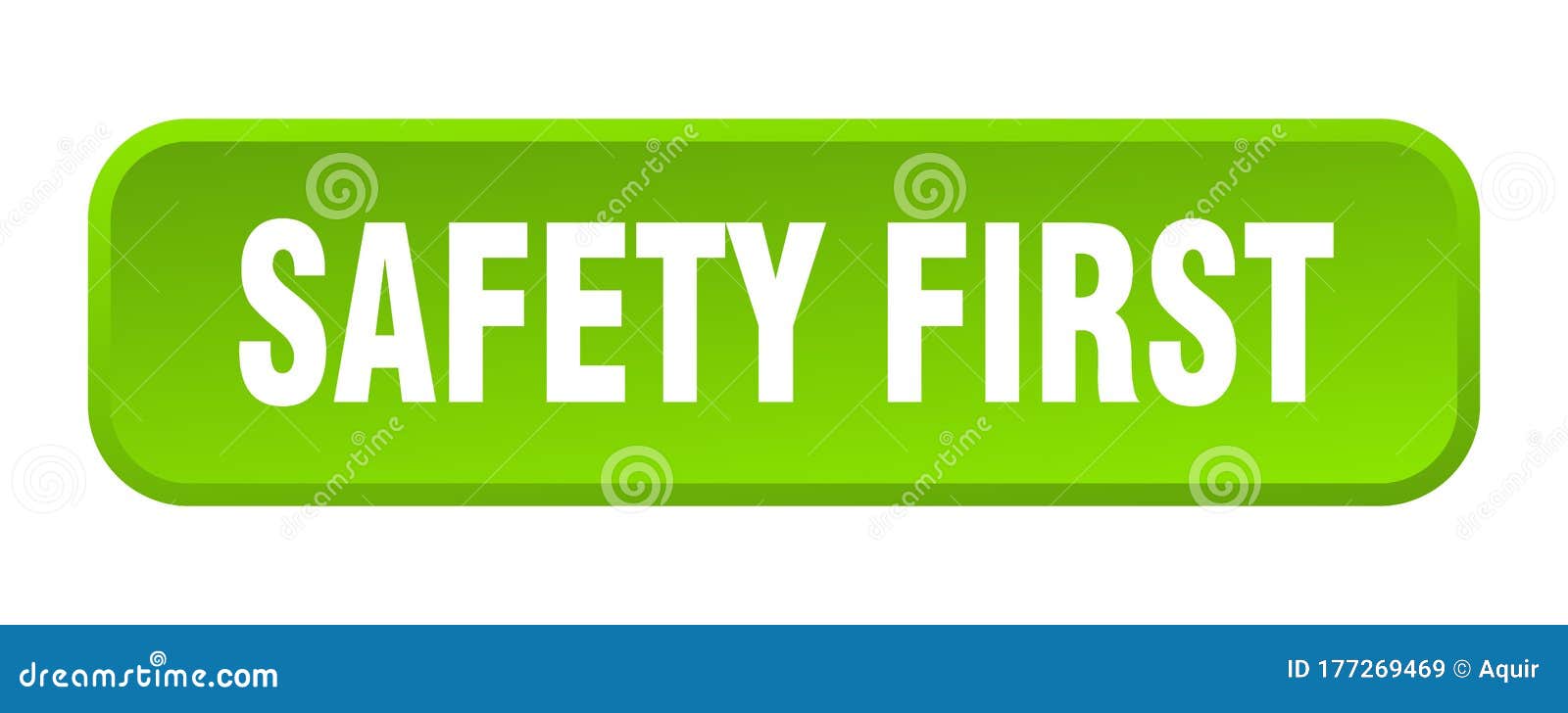 Green Safety First Safety First Button Sign 3D Badge Banner Design ...