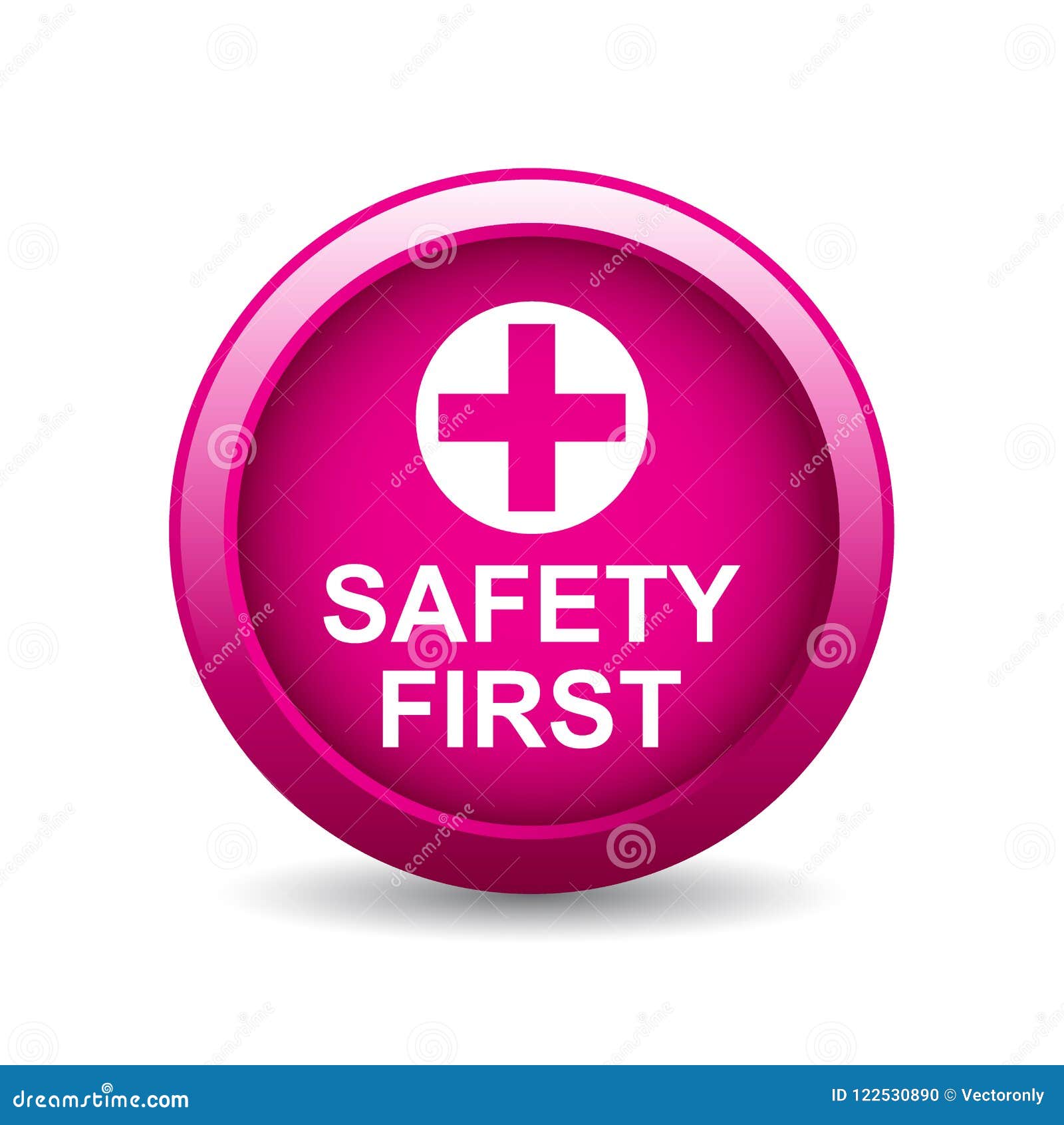 Safety first button stock illustration. Illustration of direction ...