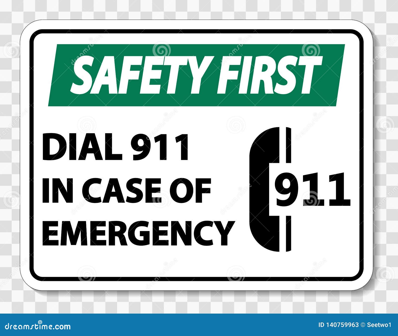 Symbol Safety First In Case Of Emergency Sign On Transparent Background ...