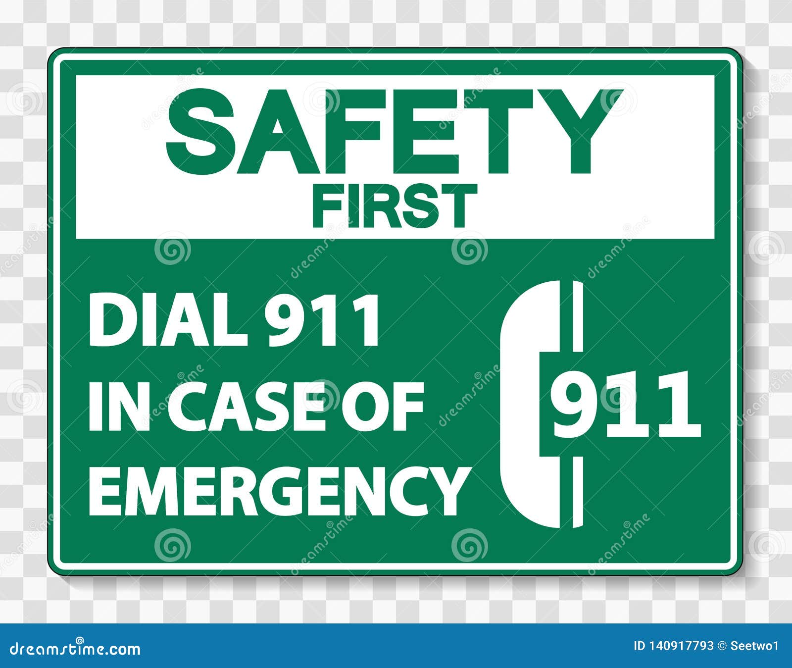 Symbol Safety First in Case of Emergency Sign on Transparent Background ...