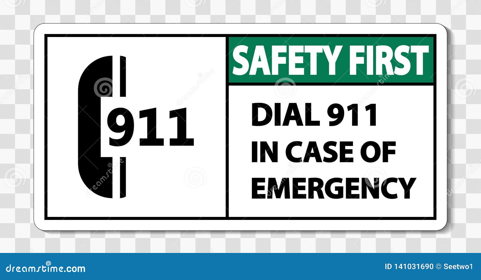 Symbol Safety First In Case Of Emergency Sign On Transparent Background ...