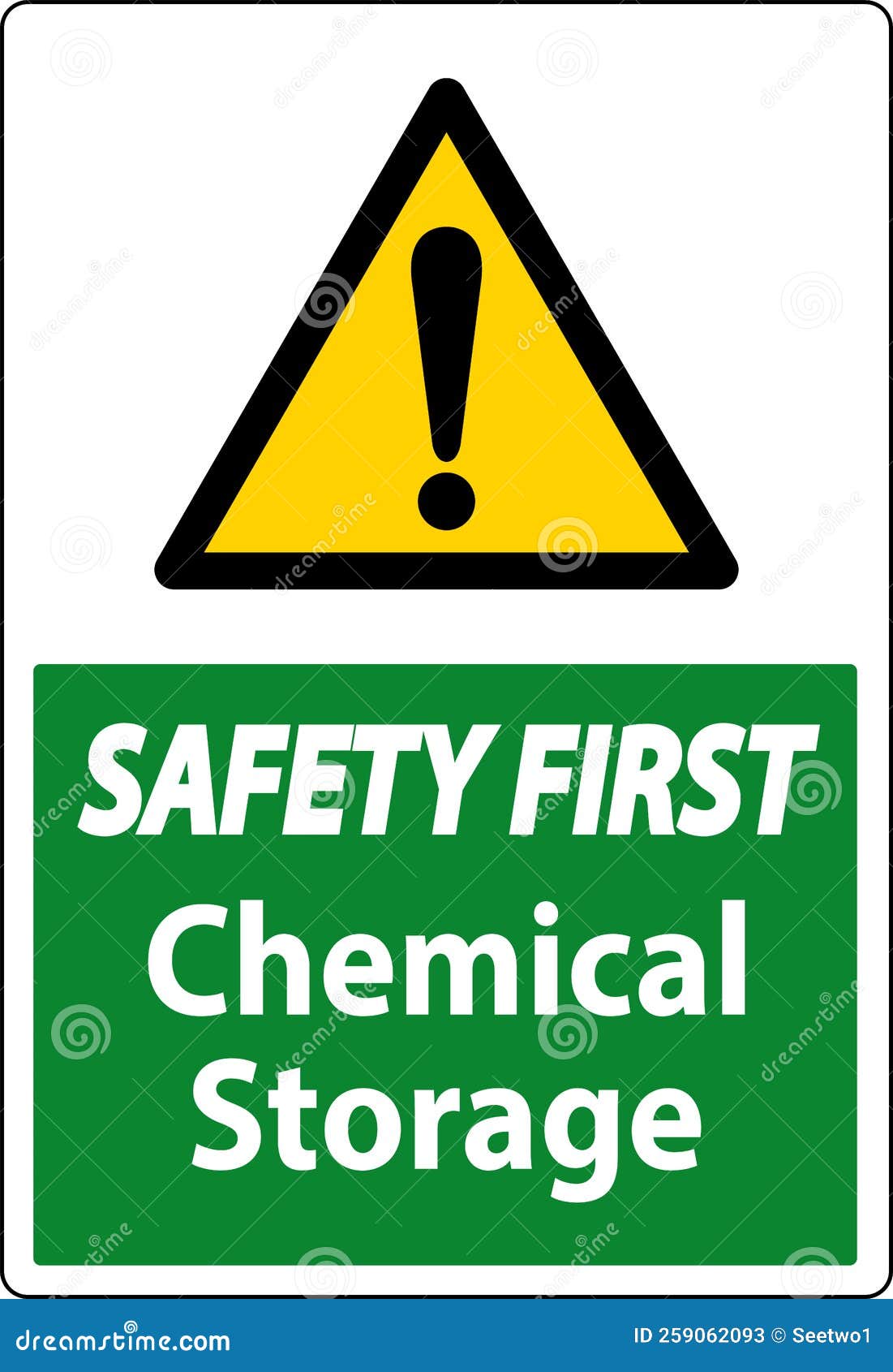 Safety First Chemical Storage Symbol Sign On White Background Stock
