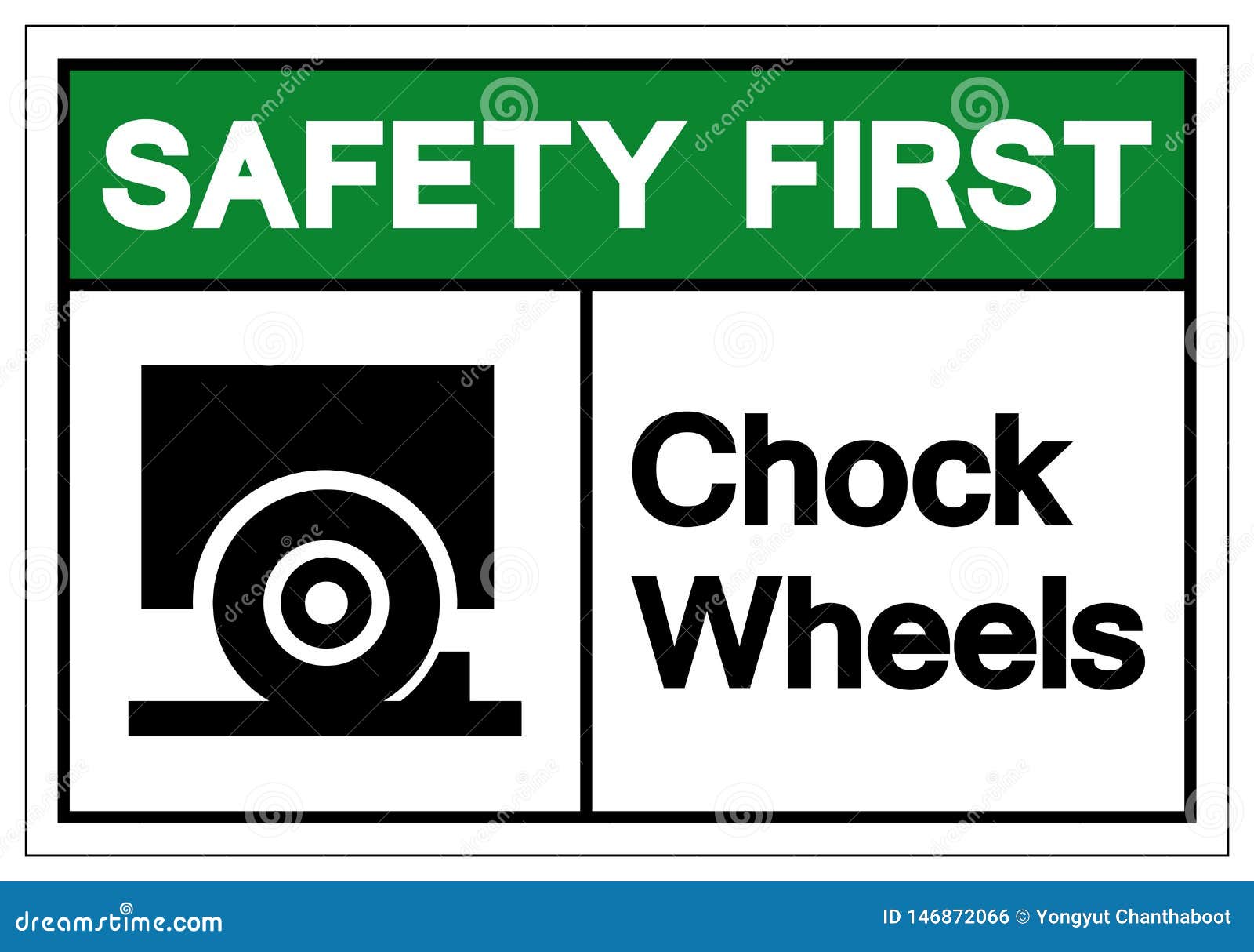 Safety First Chock Wheels Symbol Sign, Vector Illustration, Isolate on ...
