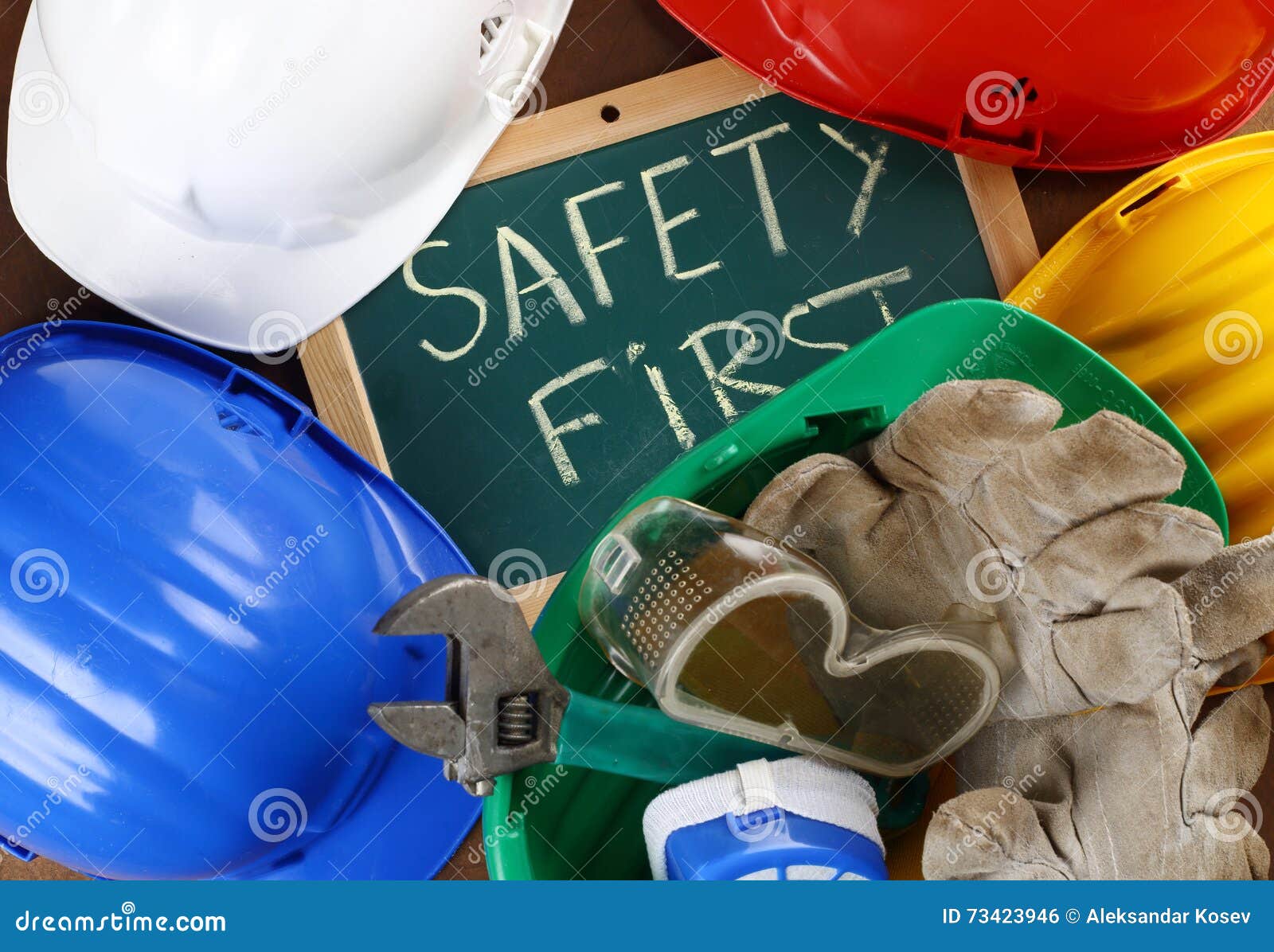 SAFETY FIRST stock photo. Image of construction, helmet - 73423946