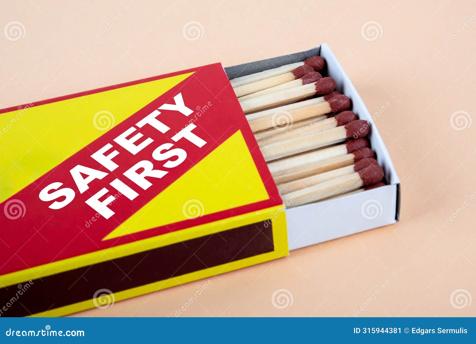Safety First Concept. Box of Matches on a Light Background Stock Image ...