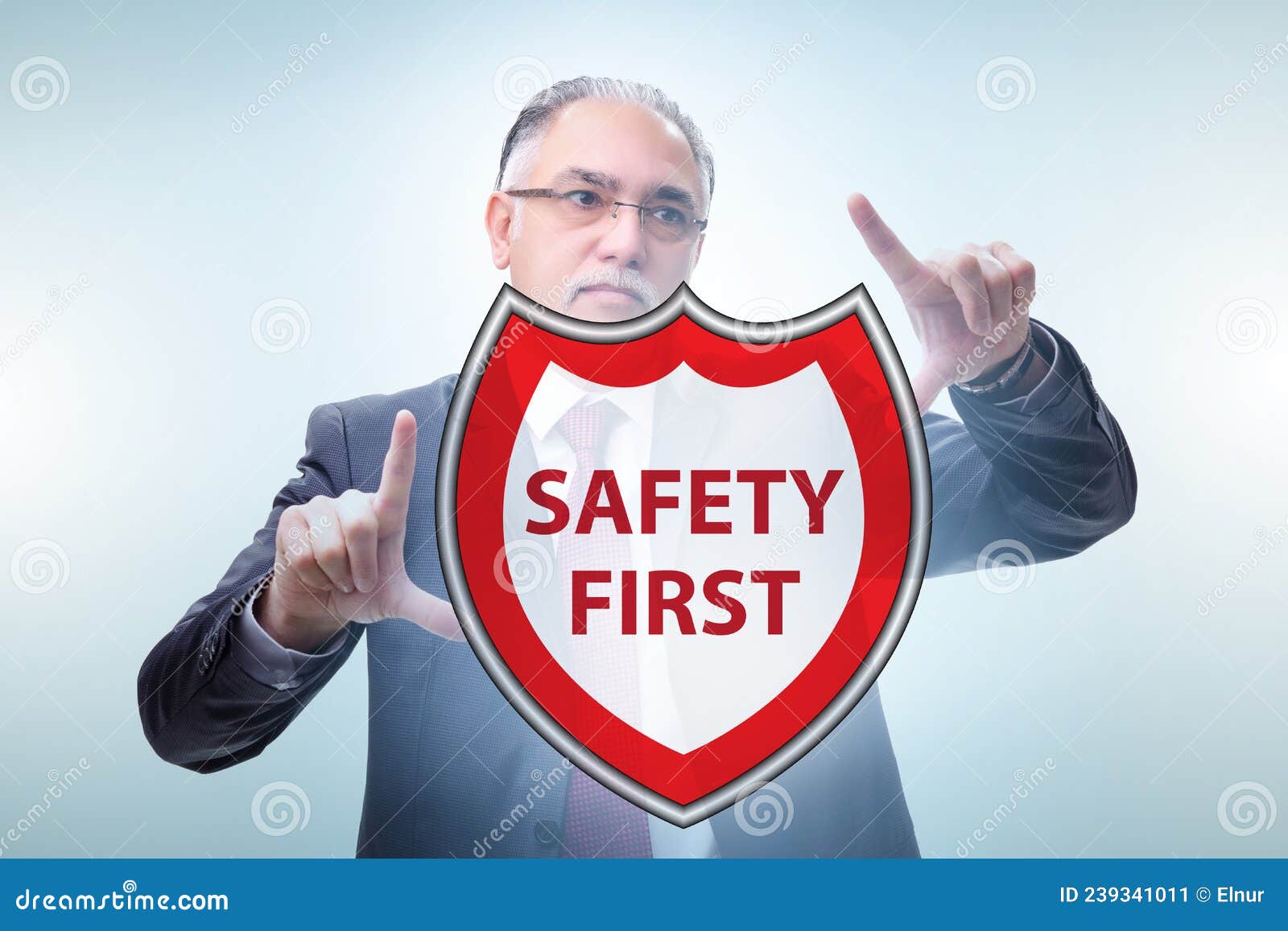 Safety First Concept with Businessman Stock Image - Image of work ...