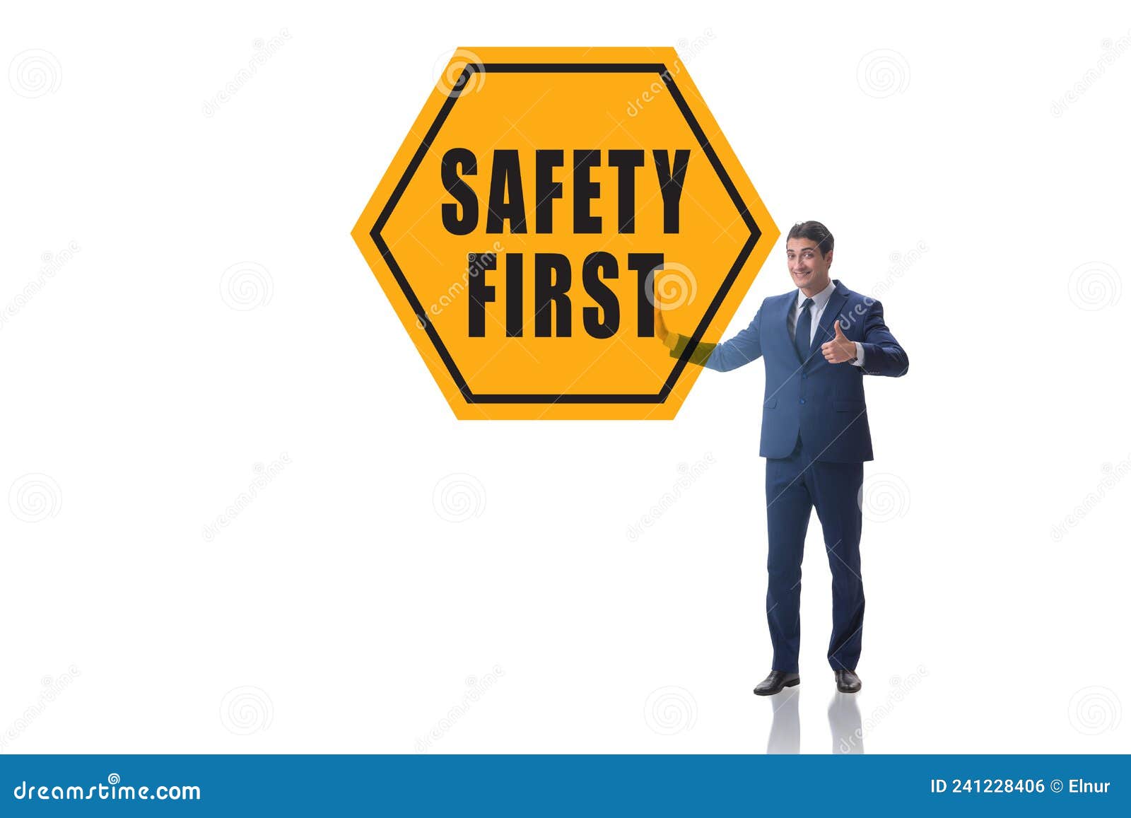 Safety First Concept with Businessman Stock Illustration - Illustration ...