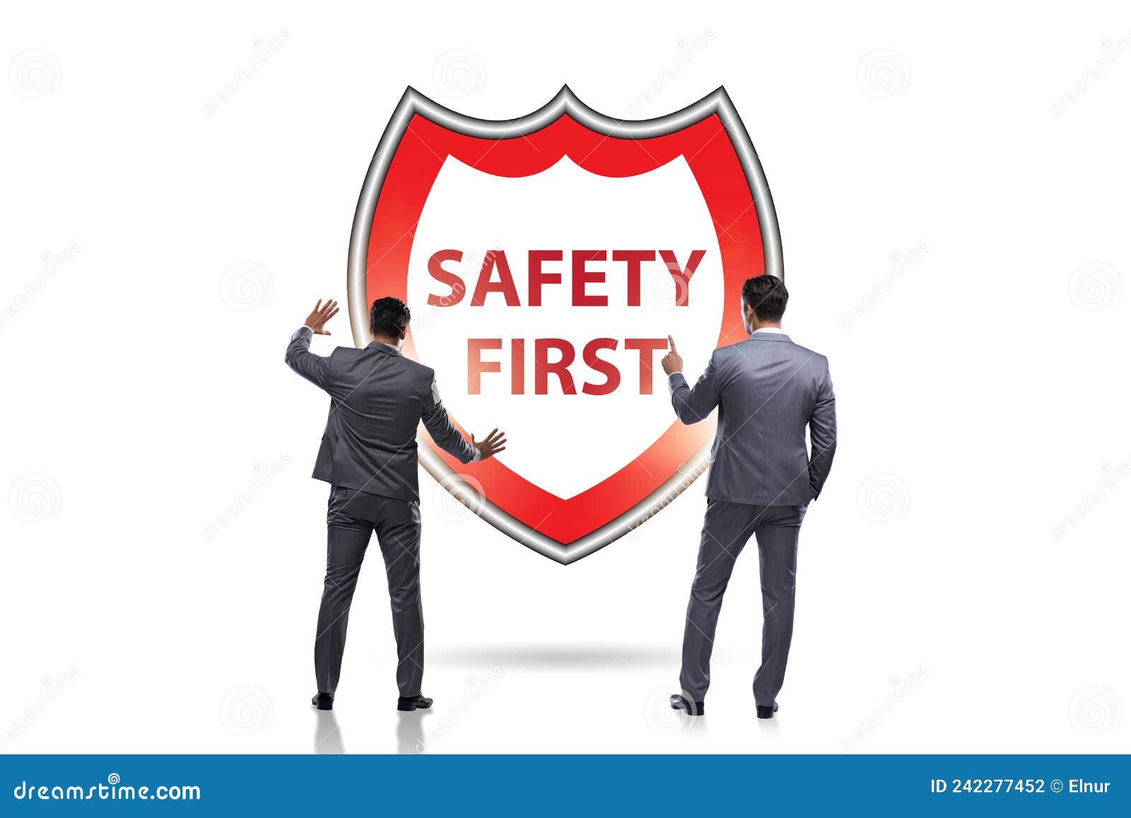 Safety First Concept with Businessman Stock Photo - Image of industrial ...