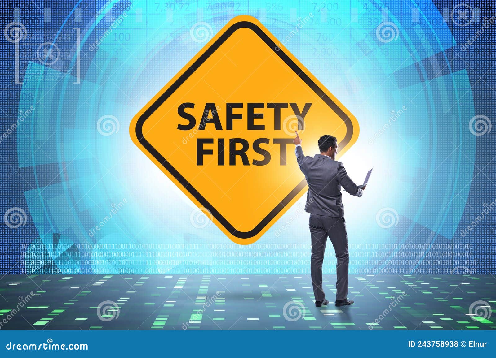 Safety First Concept with Businessman Stock Photo - Image of protection ...