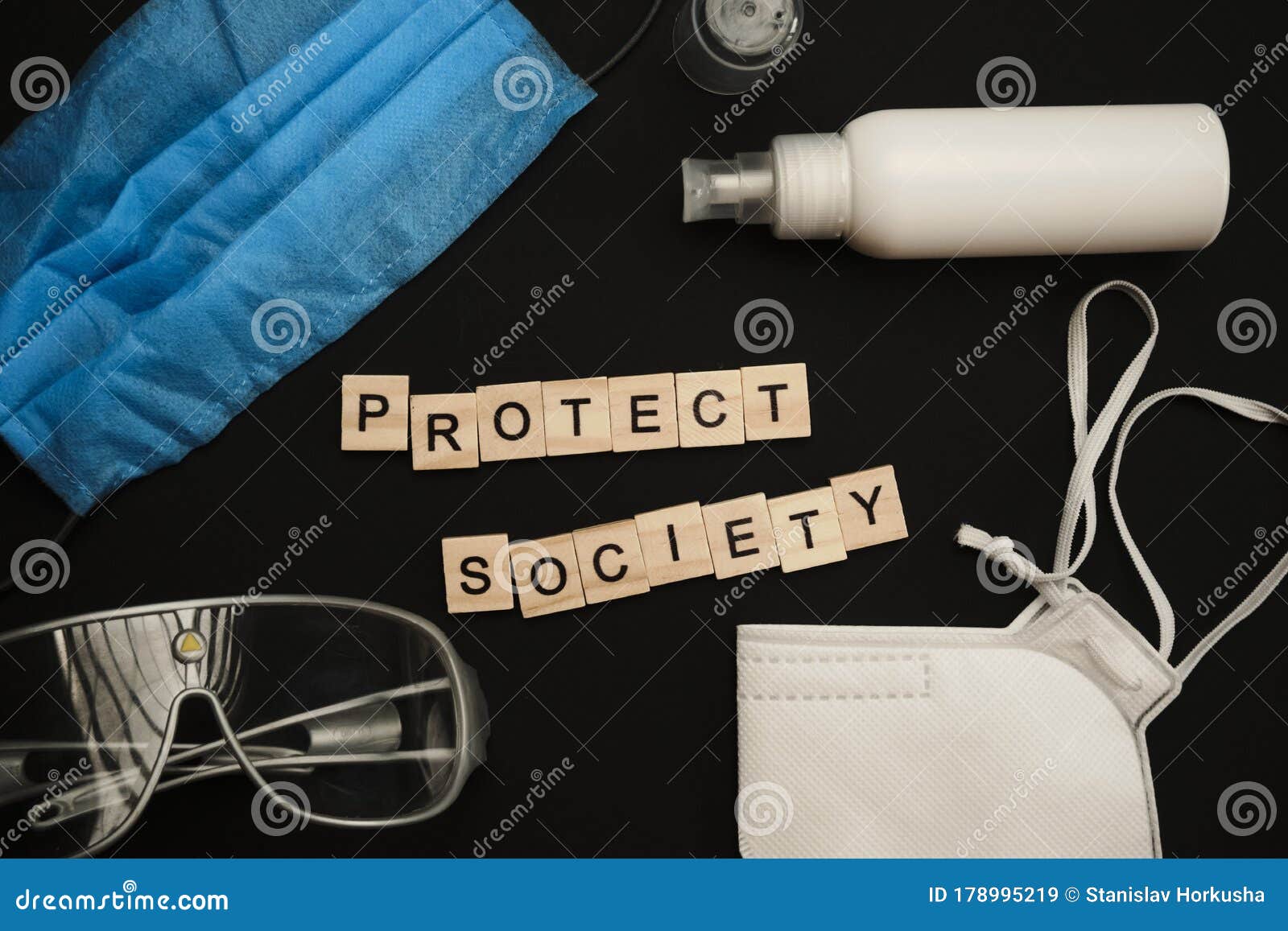 Safety First Concept with Personal Protection for Workers on Bright ...