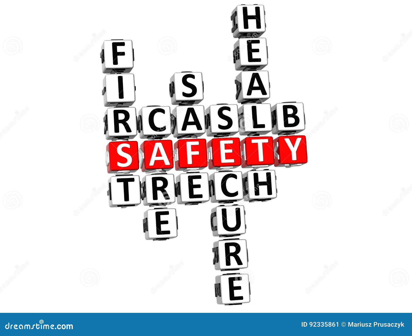 Safety First Crossword stock illustration. Illustration of accident ...