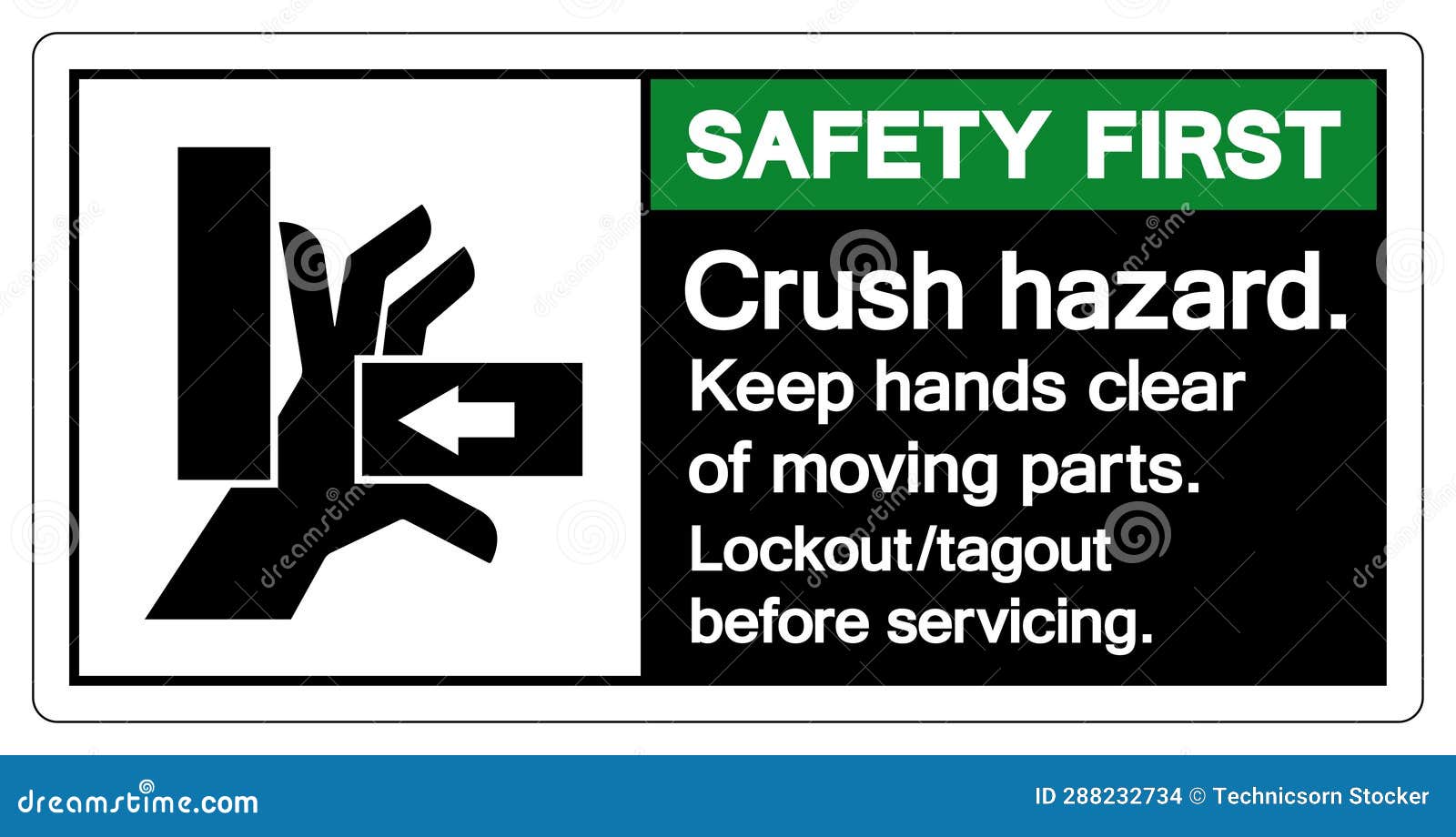 Safety First Crush Force from Right Symbol Sign, Vector Illustration ...