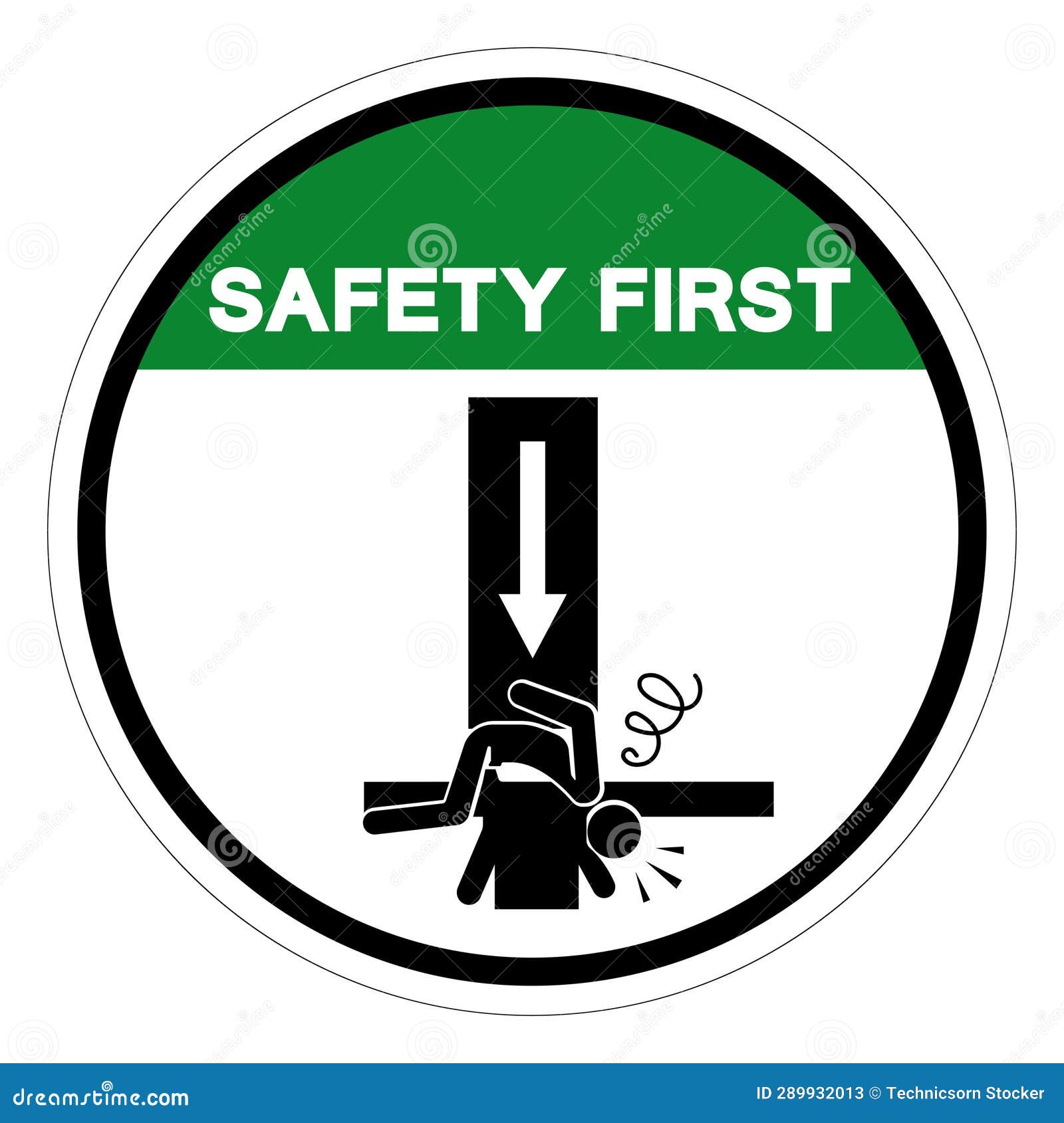 Safety First Crush Hazard Symbol Sign, Vector Illustration, Isolate on ...