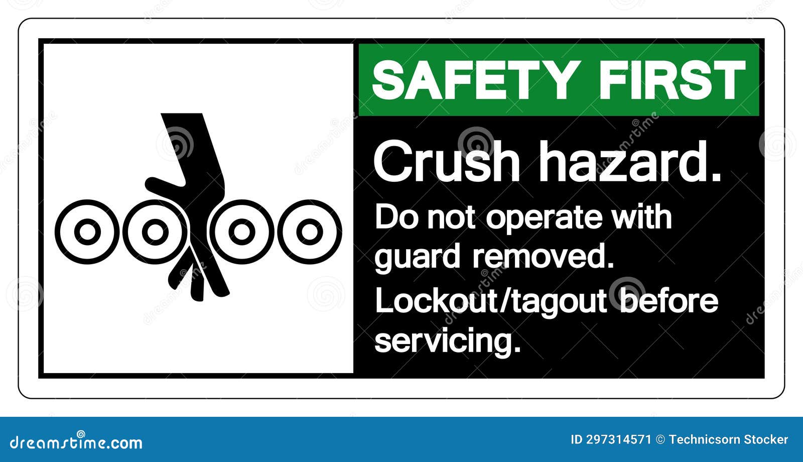 Safety First Crush Hazard Symbol Sign ,Vector Illustration, Isolate on ...