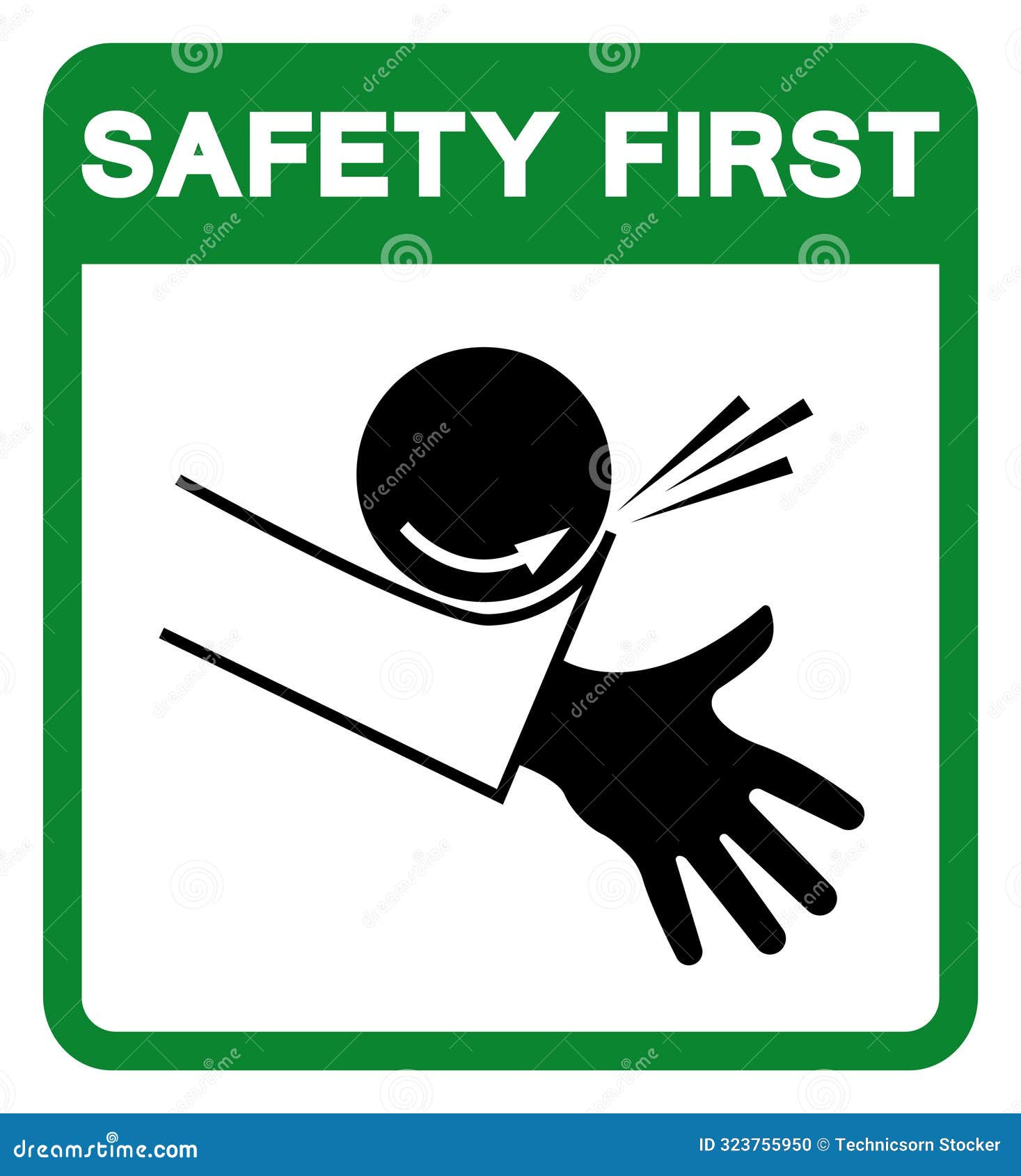 Safety First Crush Hazard Symbol Sign, Vector Illustration, Isolate on ...