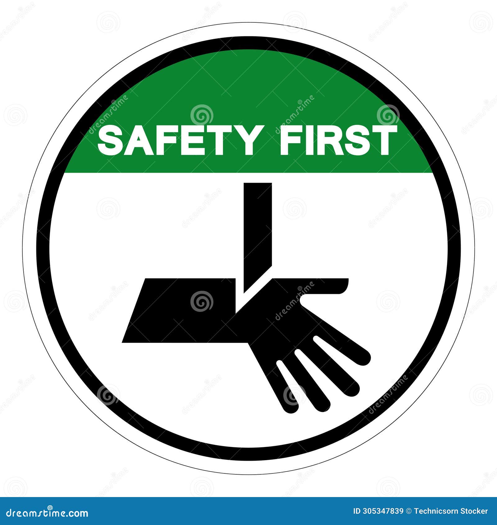 Safety First Cutting Hand Hazard Symbol Sign, Vector Illustration ...