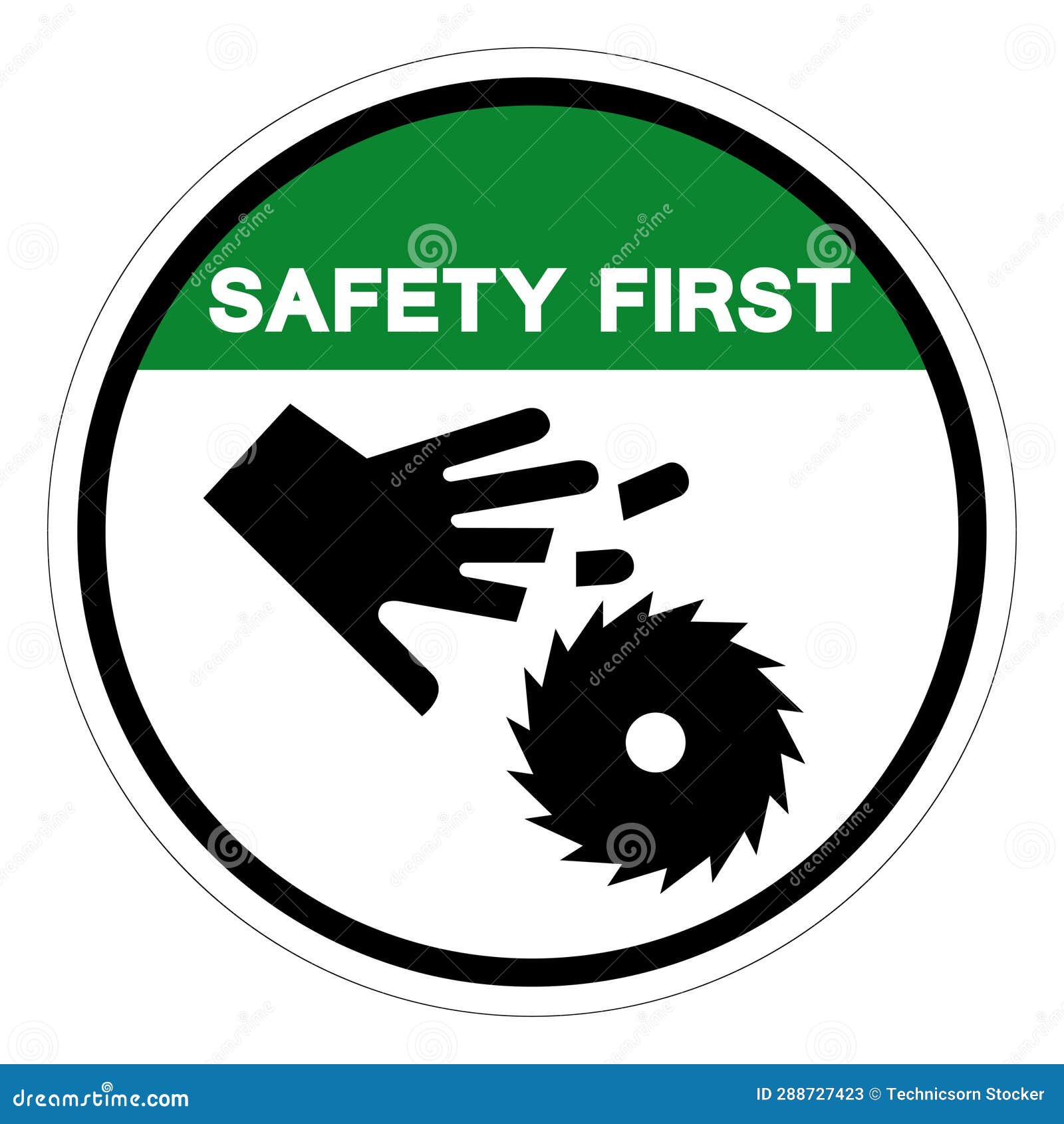 Safety First Cutting Hand Symbol Sign, Vector Illustration, Isolate on ...