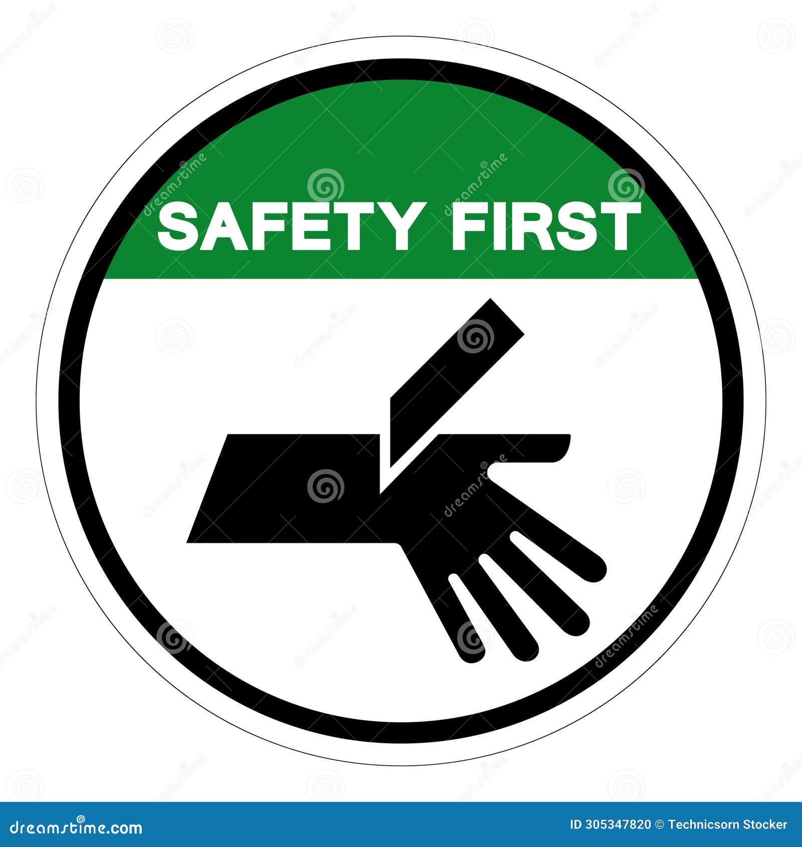 Safety First Cutting Hand Symbol Sign, Vector Illustration, Isolate on ...
