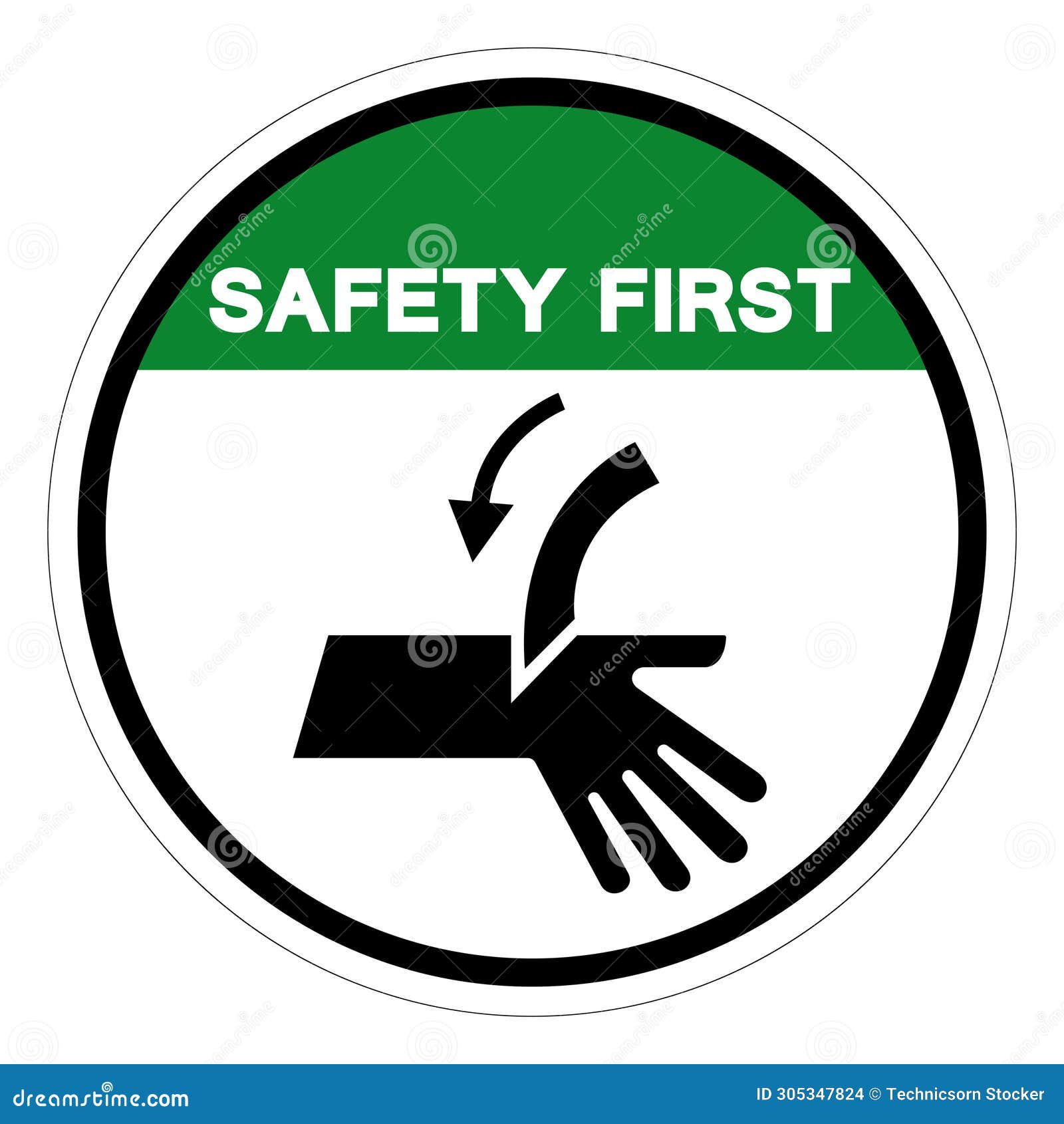 Safety First Cutting Hand Symbol Sign, Vector Illustration, Isolate on ...
