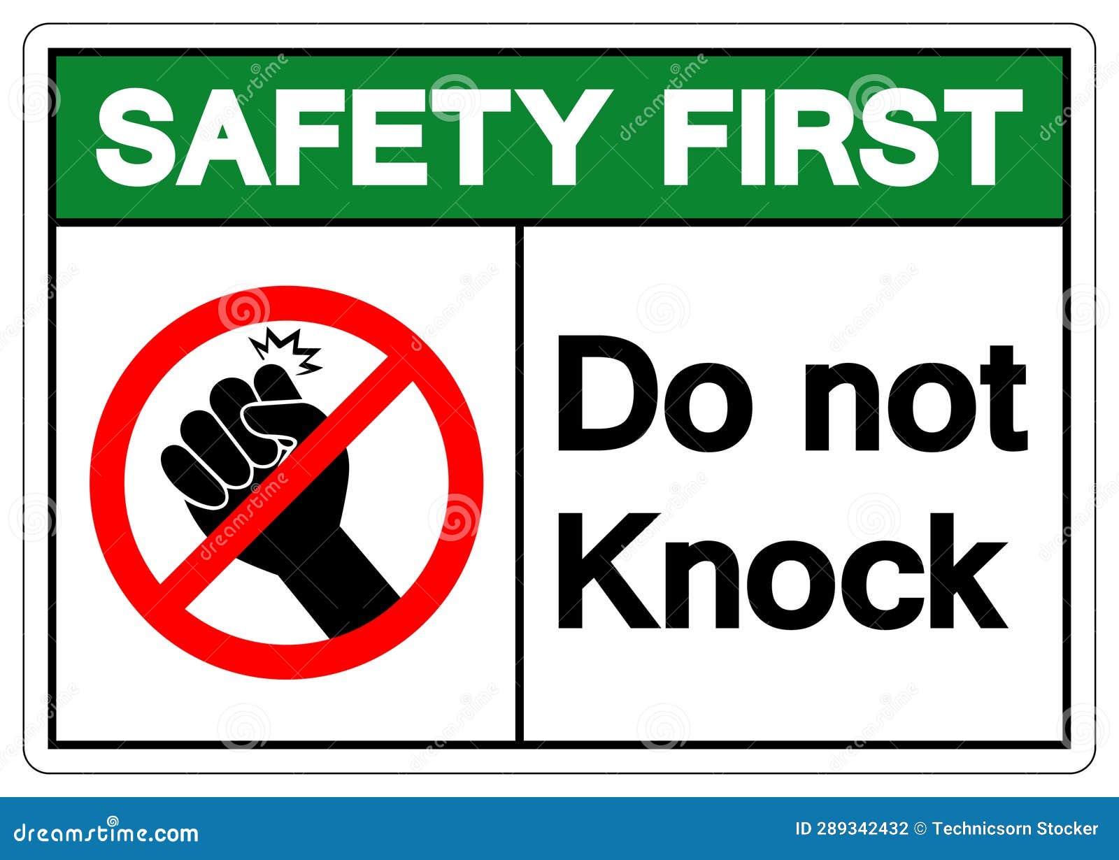 Safety First Do Not Knock Symbol Sign ,Vector Illustration, Isolate on ...