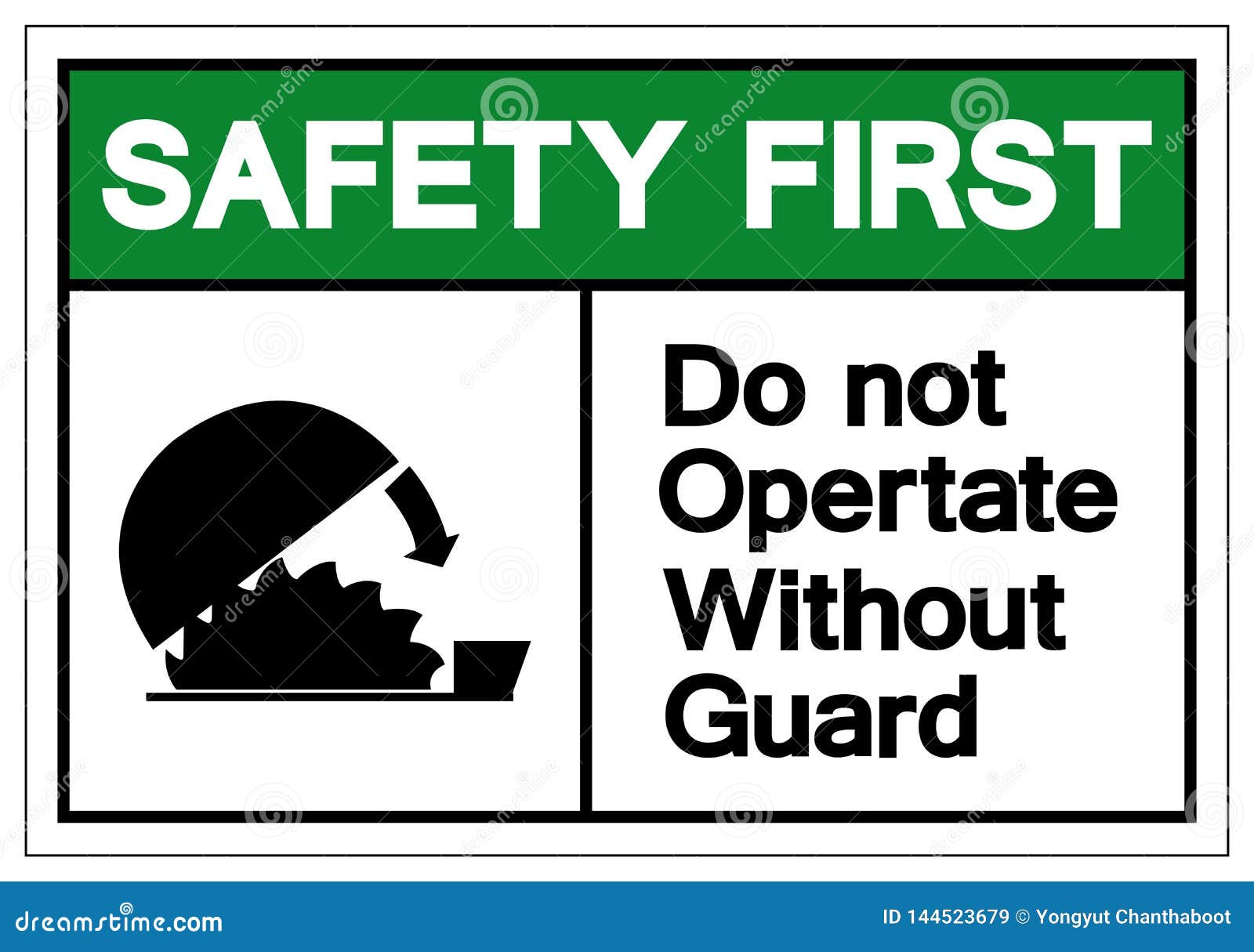 Safety First Do Not Operate without Guard Symbol Sign, Vector ...