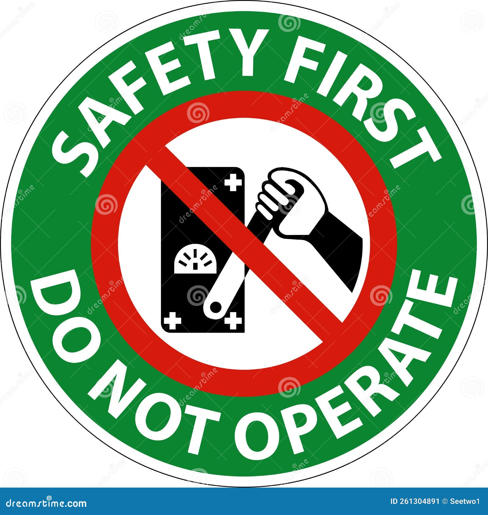 Safety First Do Not Operate Sign on White Background Stock Vector ...