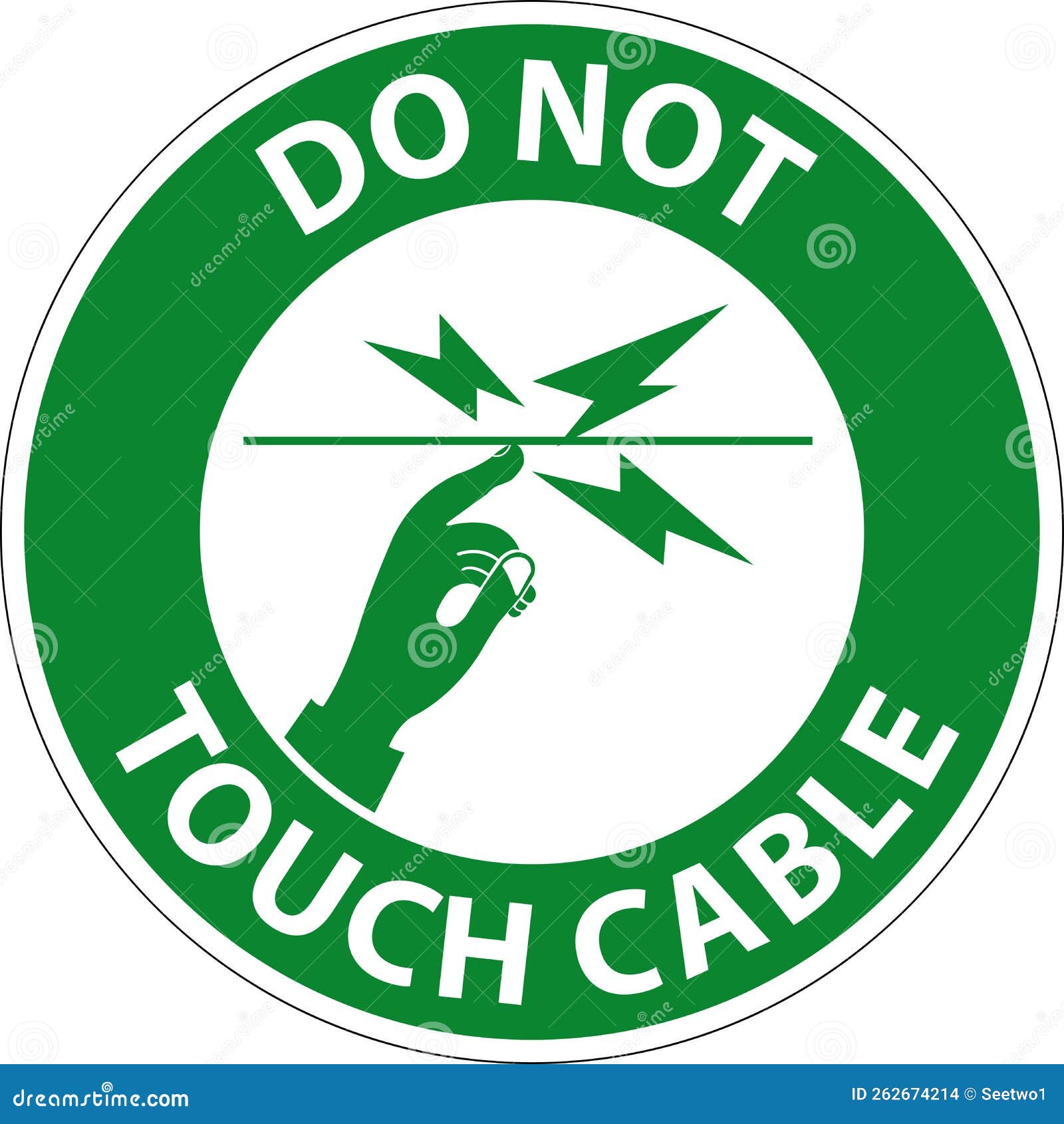 Safety First Do Not Touch Cable Sign on White Background Stock Vector ...