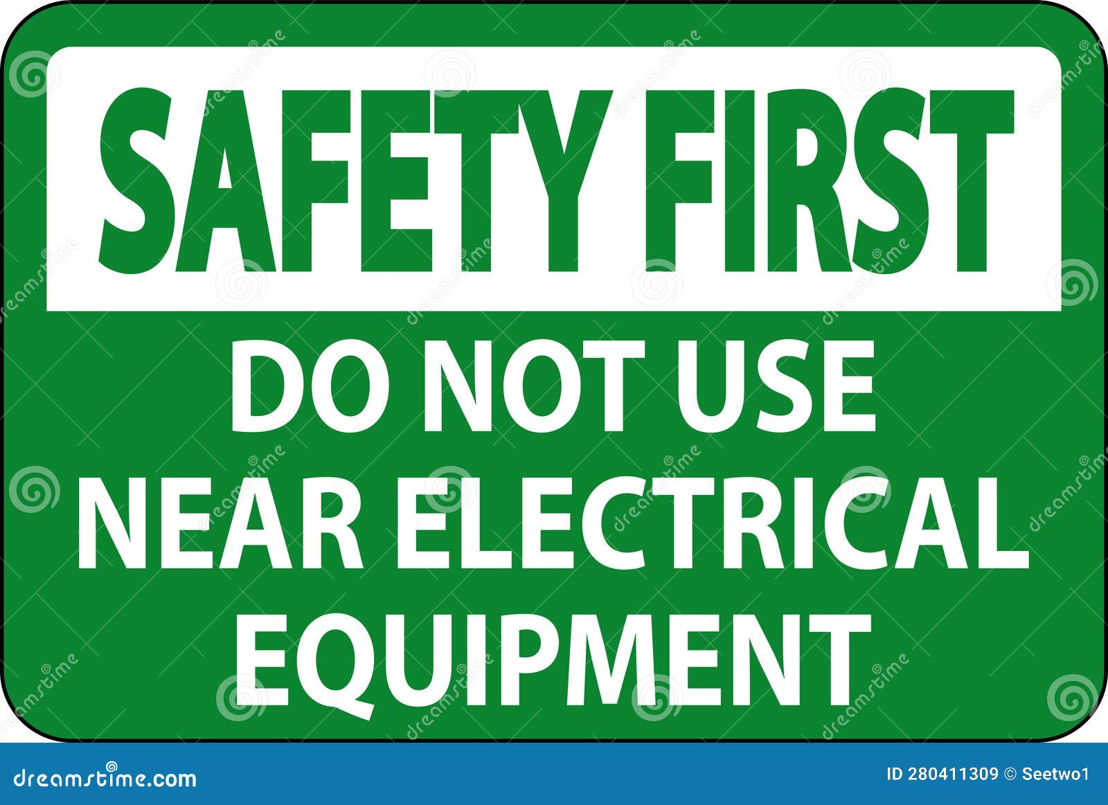 Safety First Do Not Use Near Electrical Equipment Stock Vector ...