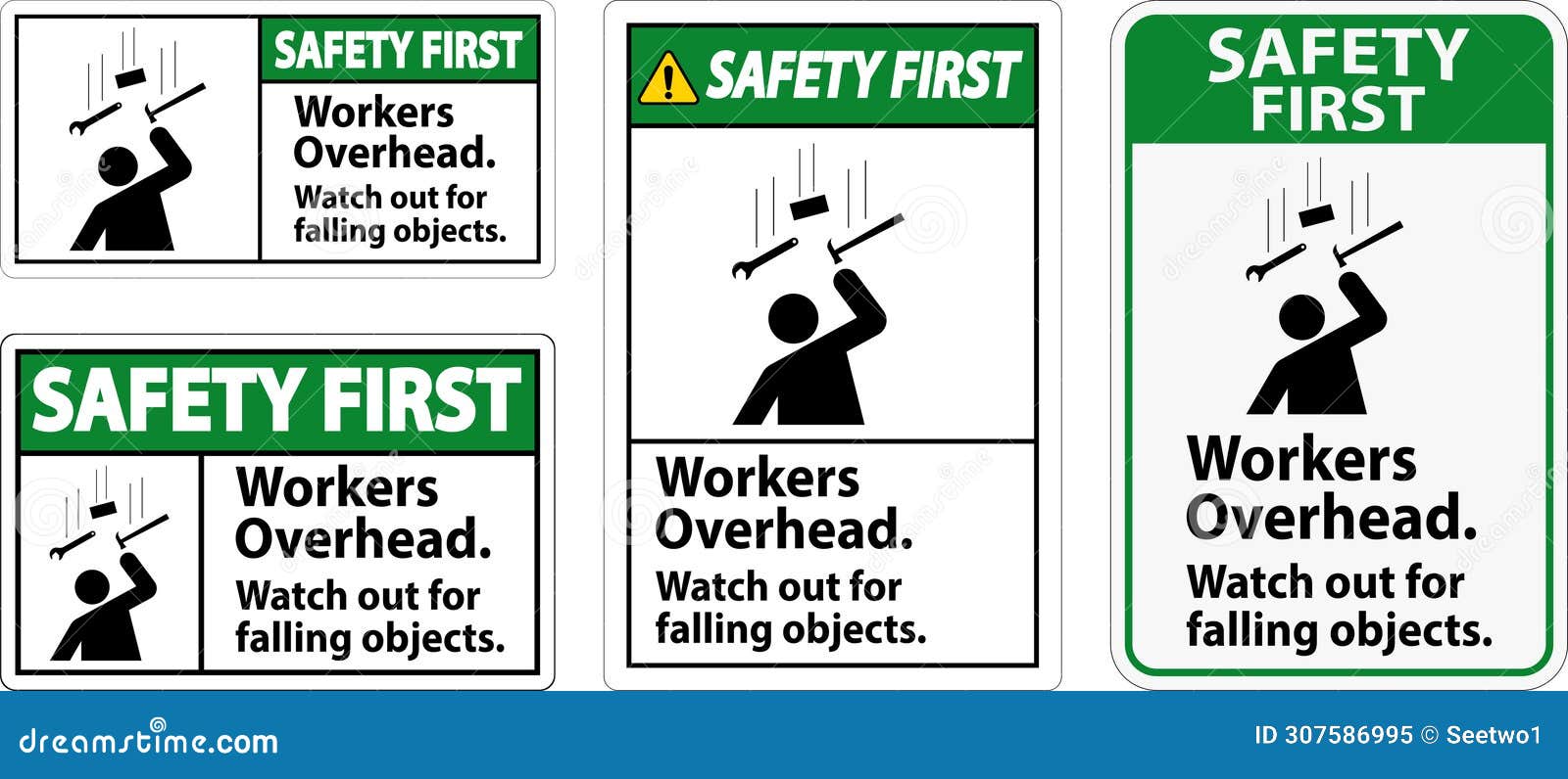 Safety First Falling Debris Sign, Workers Overhead Falling Objects ...