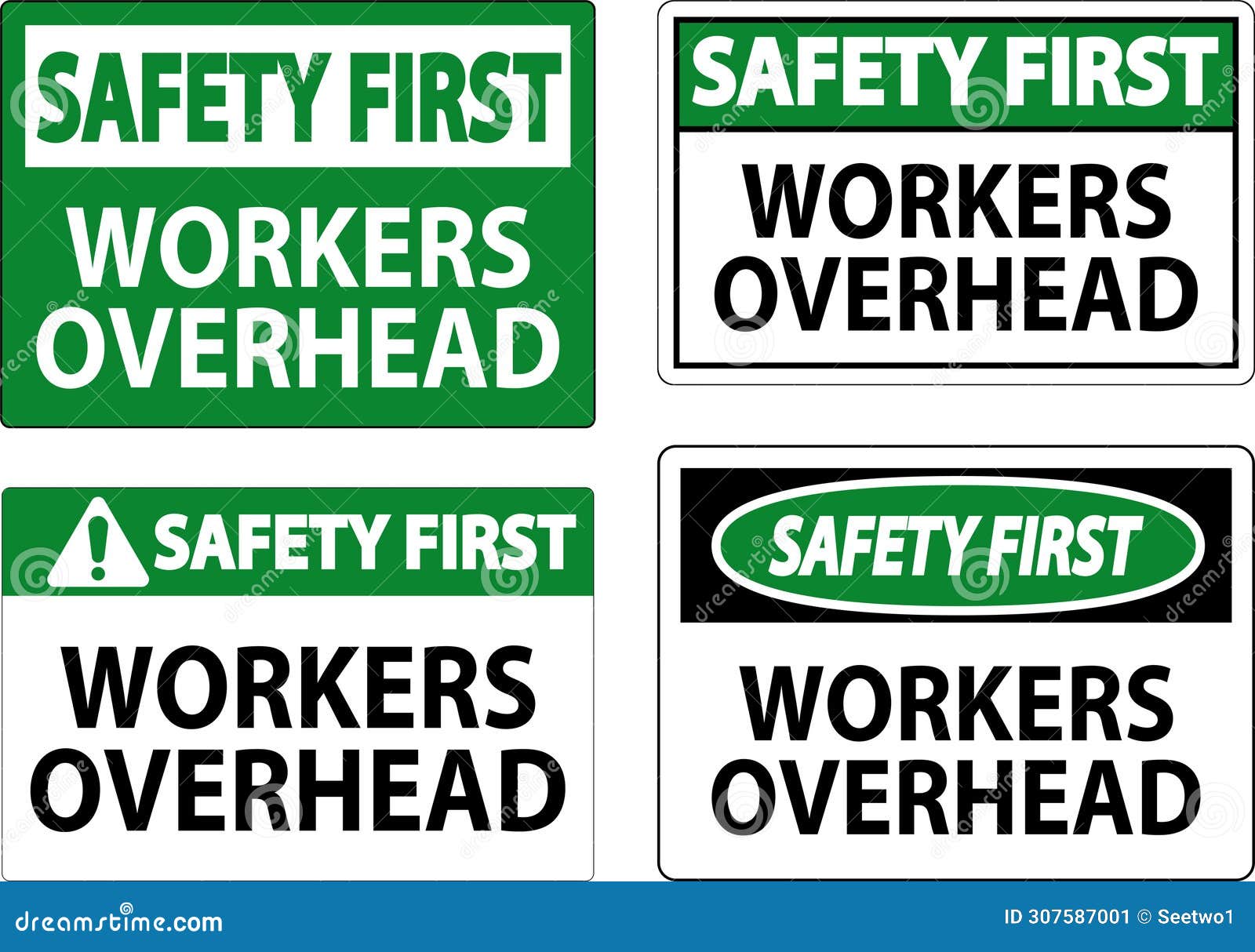 Safety First Falling Debris Sign, Workers Overhead Falling Objects ...