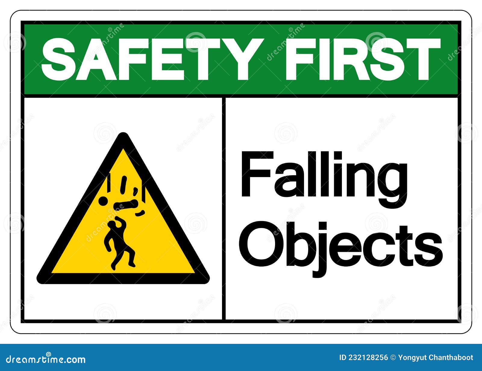 Safety First Falling Objects Symbol, Vector Illustration, Isolated on ...
