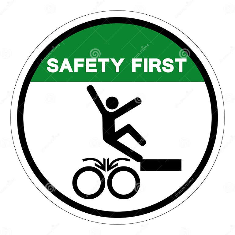 Safety First Falling of Rollers Hazard Symbol Sign, Vector Illustration ...