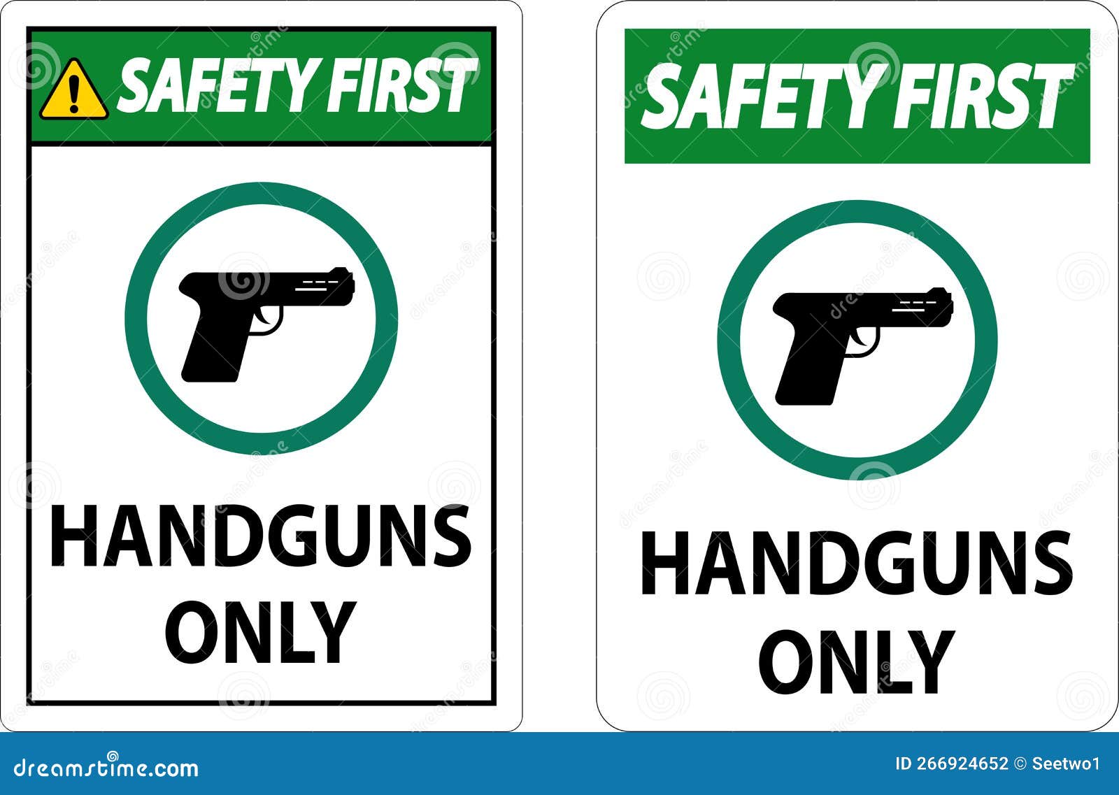 Safety First Firearms Allowed Sign Handguns only Stock Vector ...