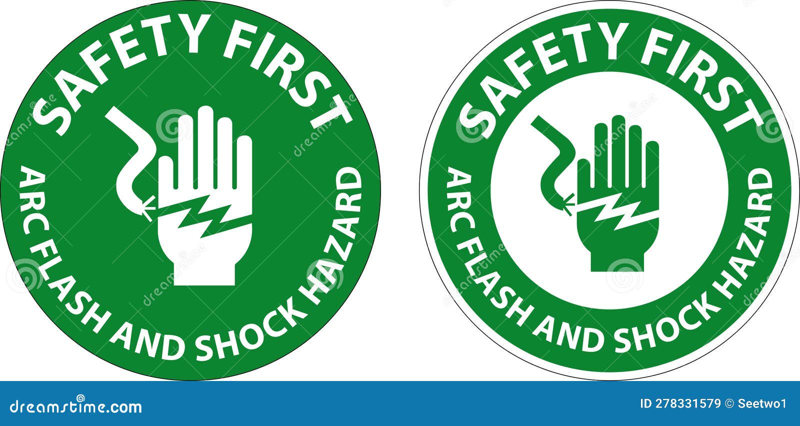 Safety First Floor Sign Arc Flash and Shock Hazard Stock Vector ...