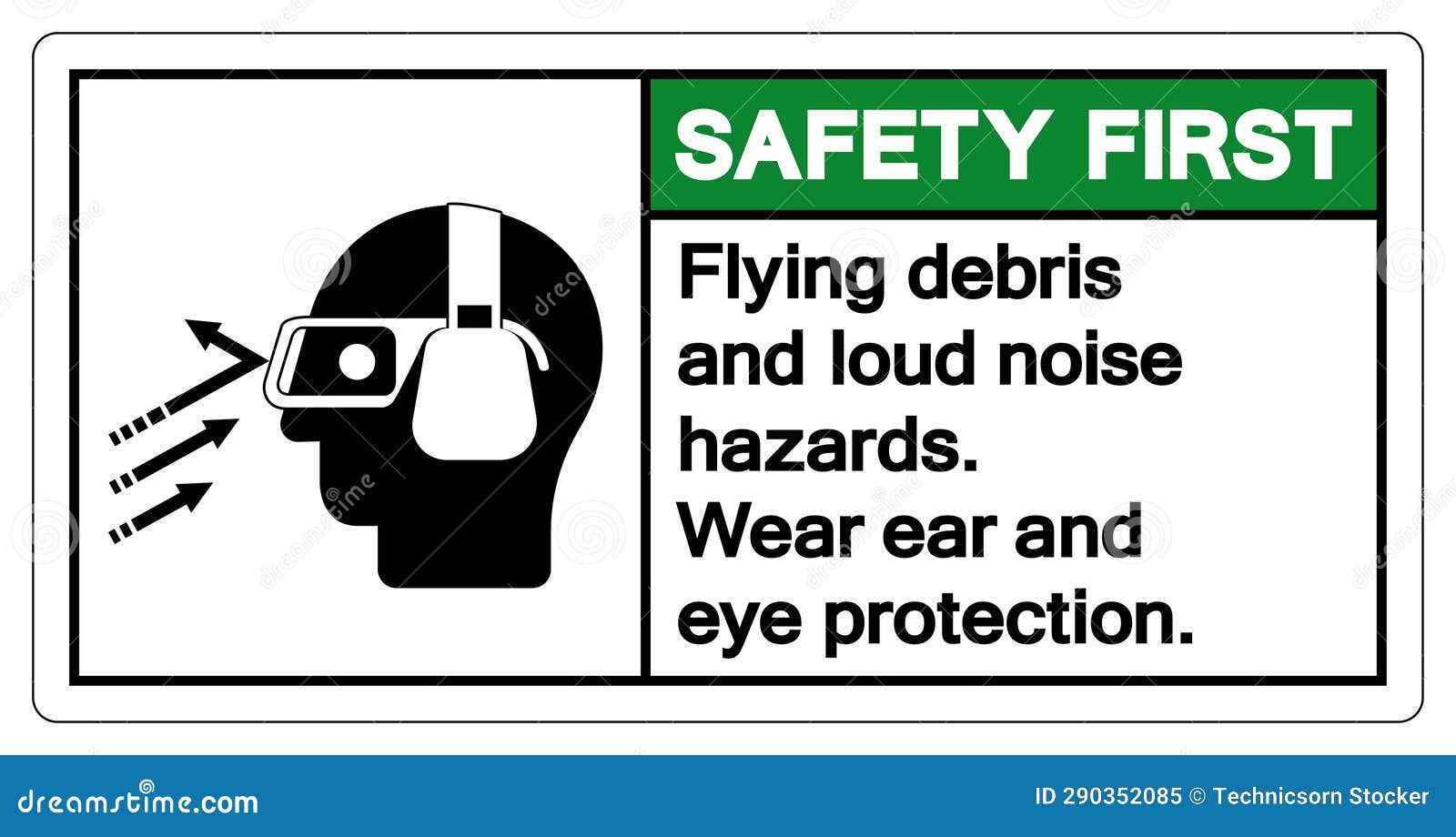 Safety First Flying Debris Symbol Sign, Vector Illustration, Isolate on ...