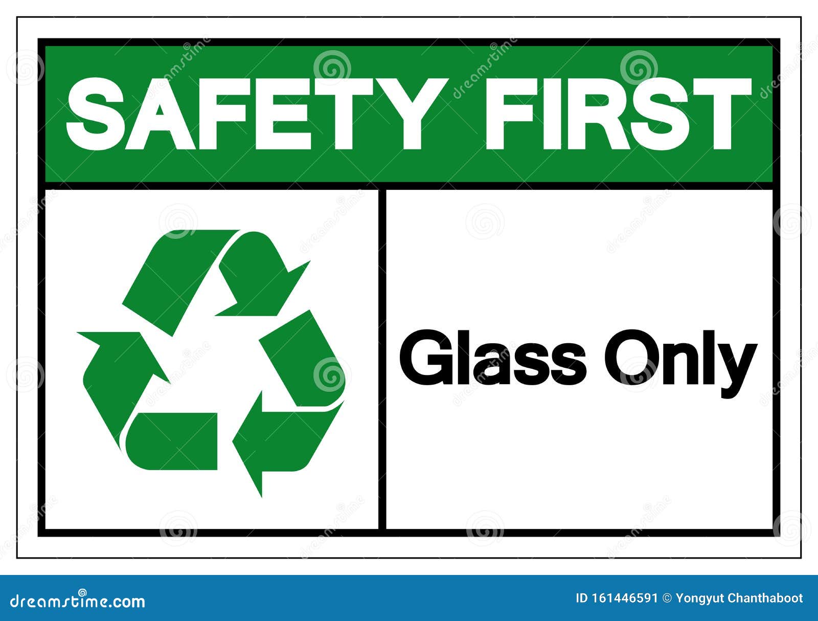 Safety First Glass only Symbol Sign ,Vector Illustration, Isolate on ...